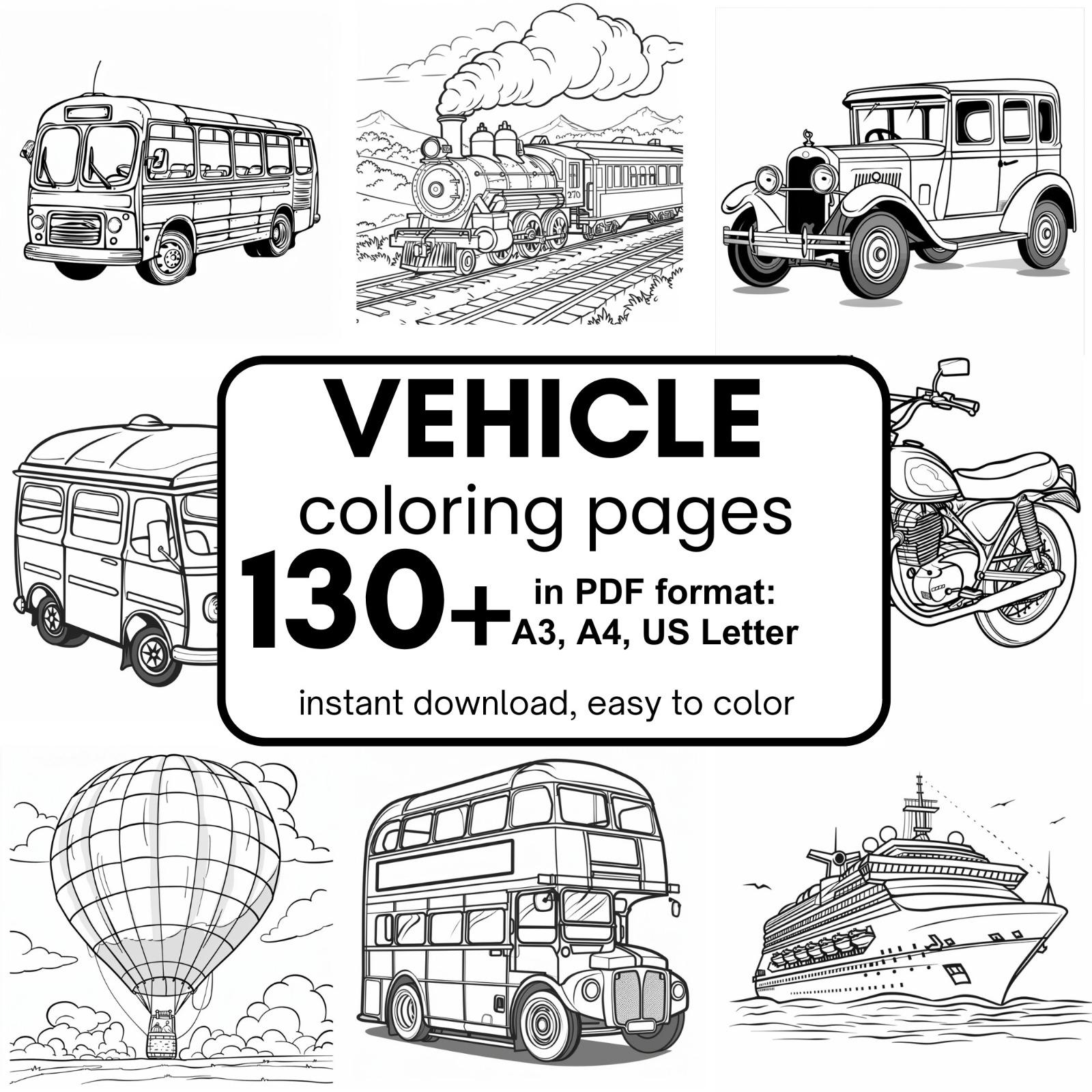 130+ Transportation Coloring Pages for Kids, Printable Coloring Pages ...