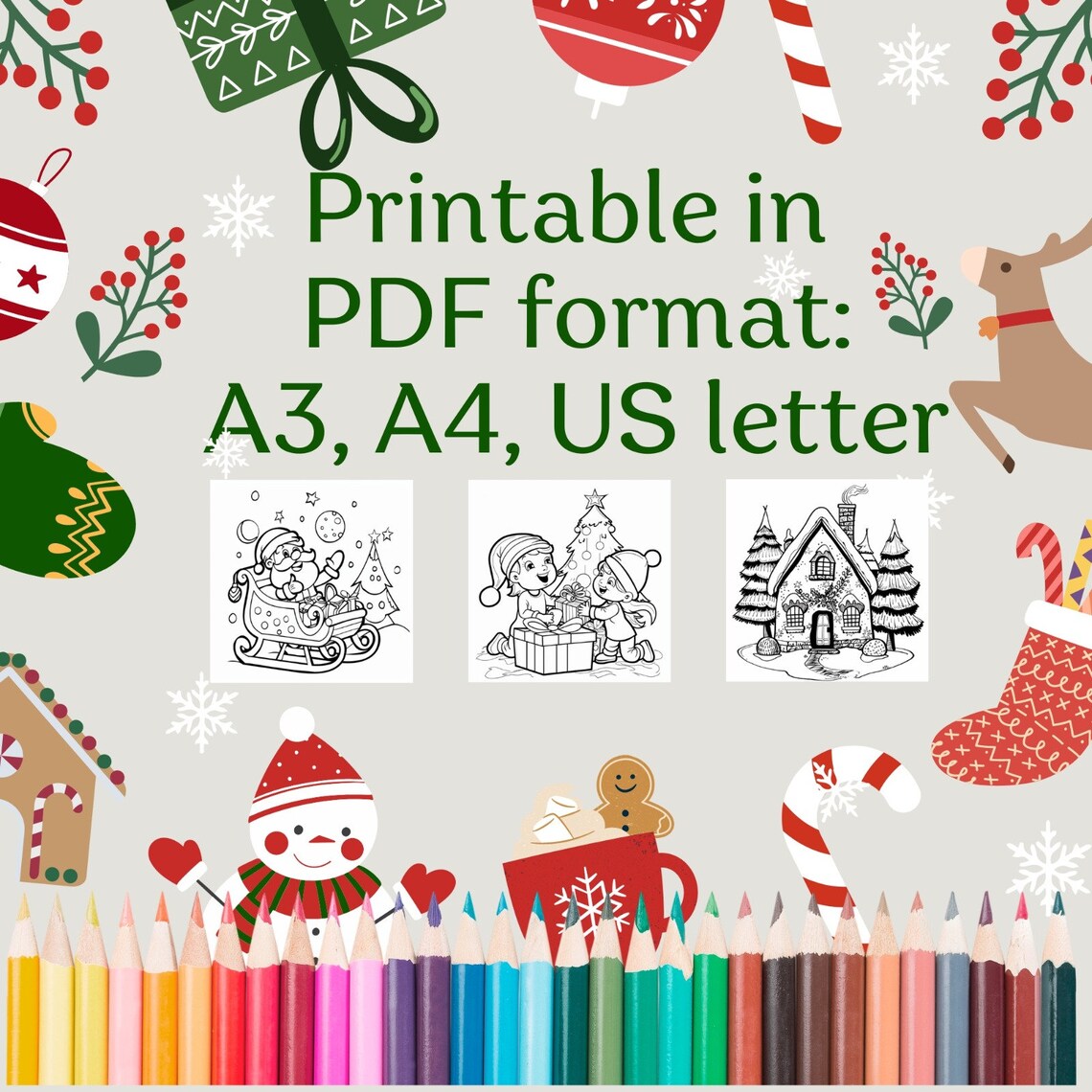 80+ Christmas Coloring Pages for Kids, Printable Coloring Pages for ...