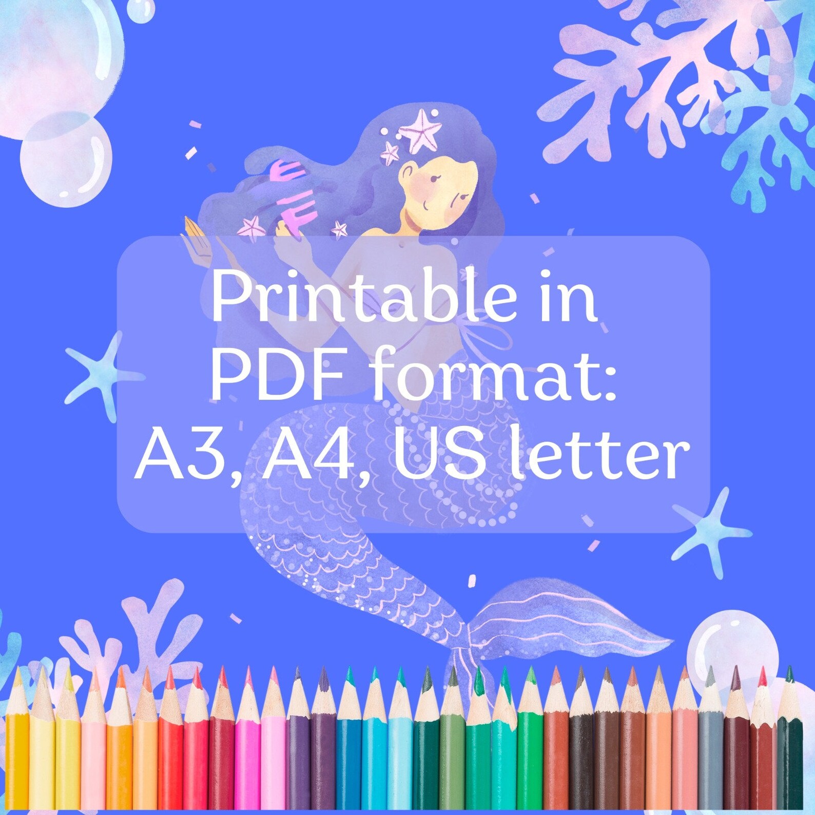 50 Mermaid Coloring Pages for Kids, Printable Coloring Pages for ...