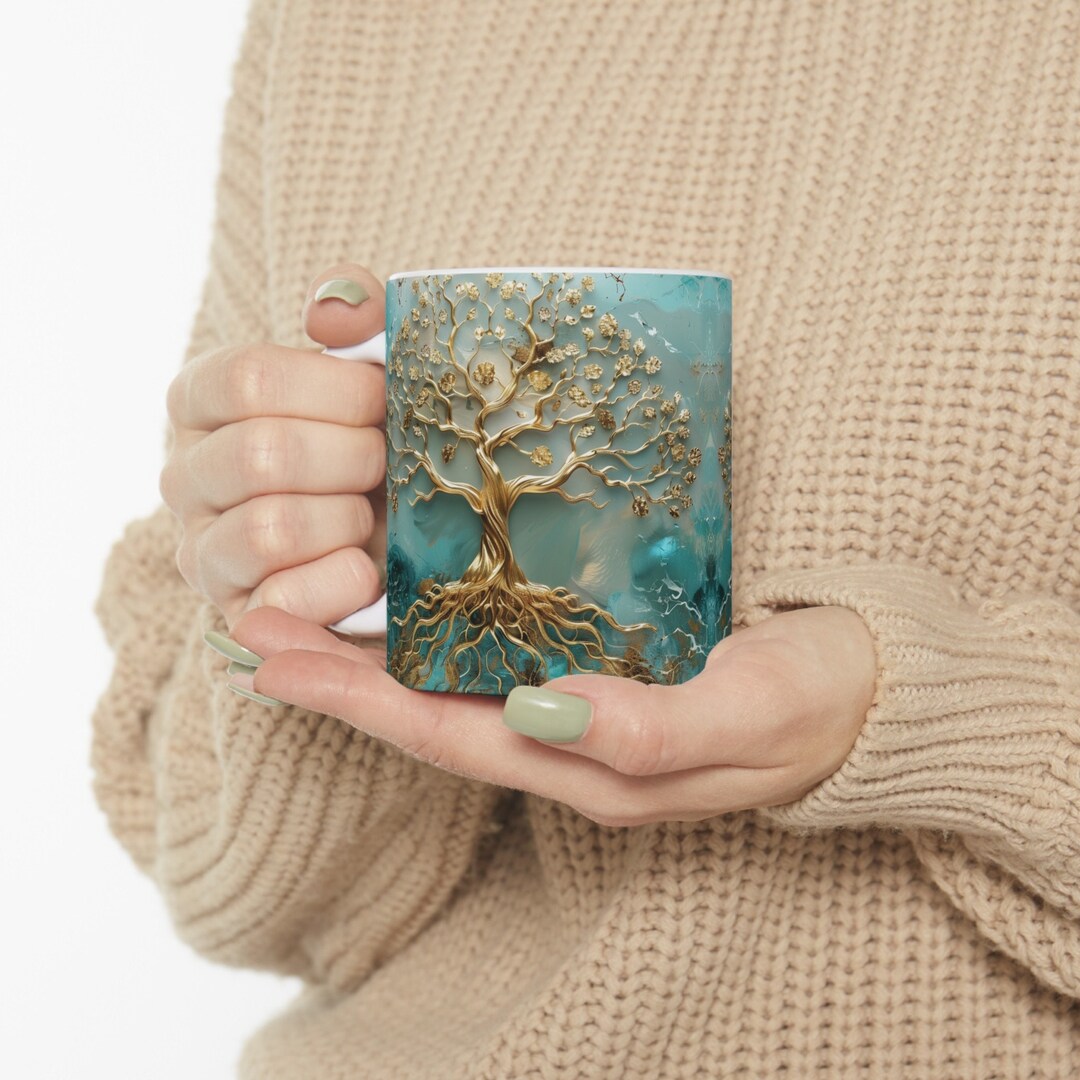 3D Tree of Life Coffee Mug, Spiritual Awakening Tea Cup, Earthy Design ...