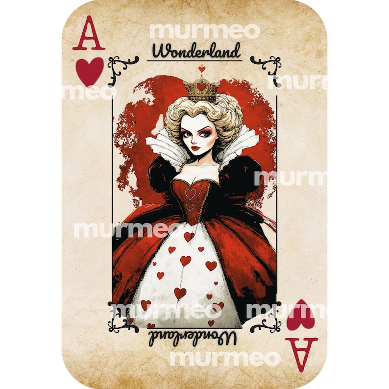 Alice in Wonderland Vintage Playing Cards, Print for Framing, High ...