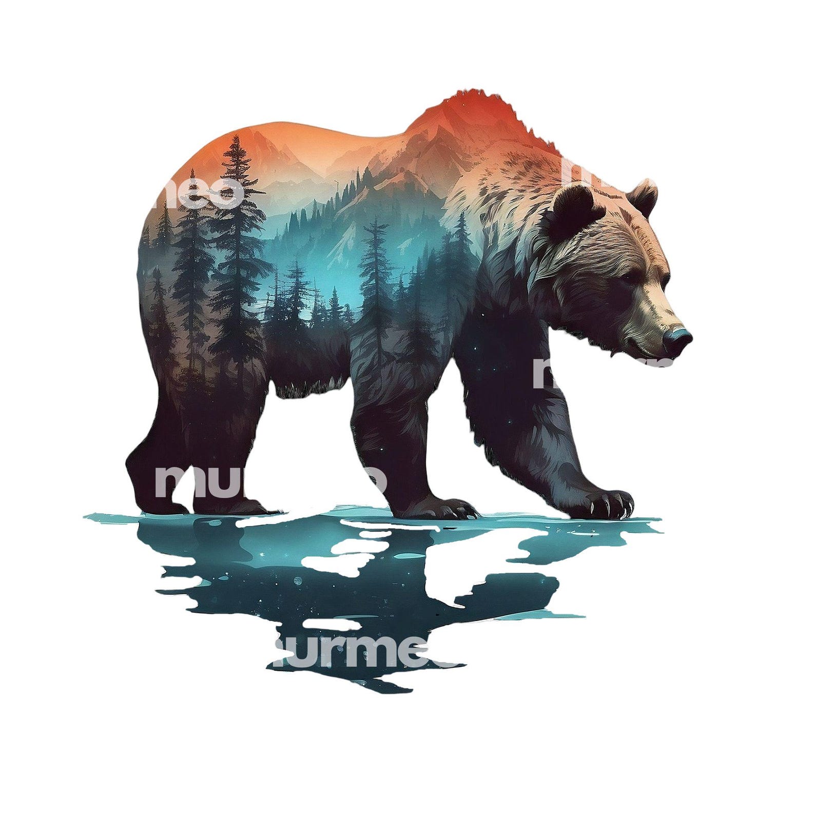Grizzly Bear Watercolor Clipart Set, 14 High-quality Design, Bear ...