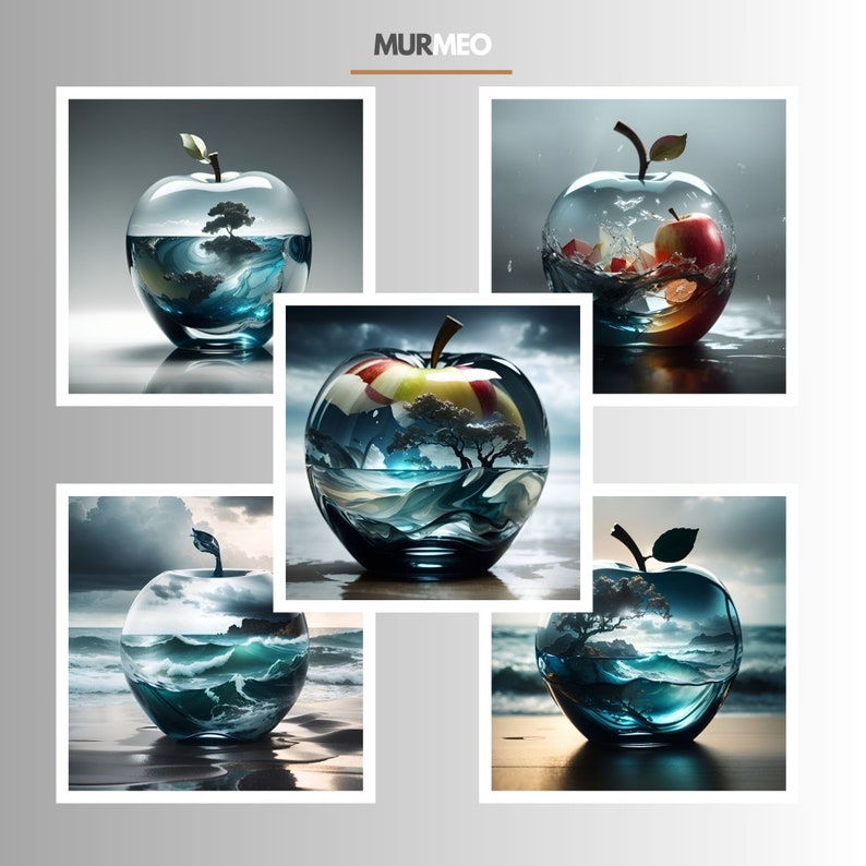 Stormy Sea and Glass Apple Clipart 17 High-quality JPG Images 300DPI, 4096px Digital Download ...