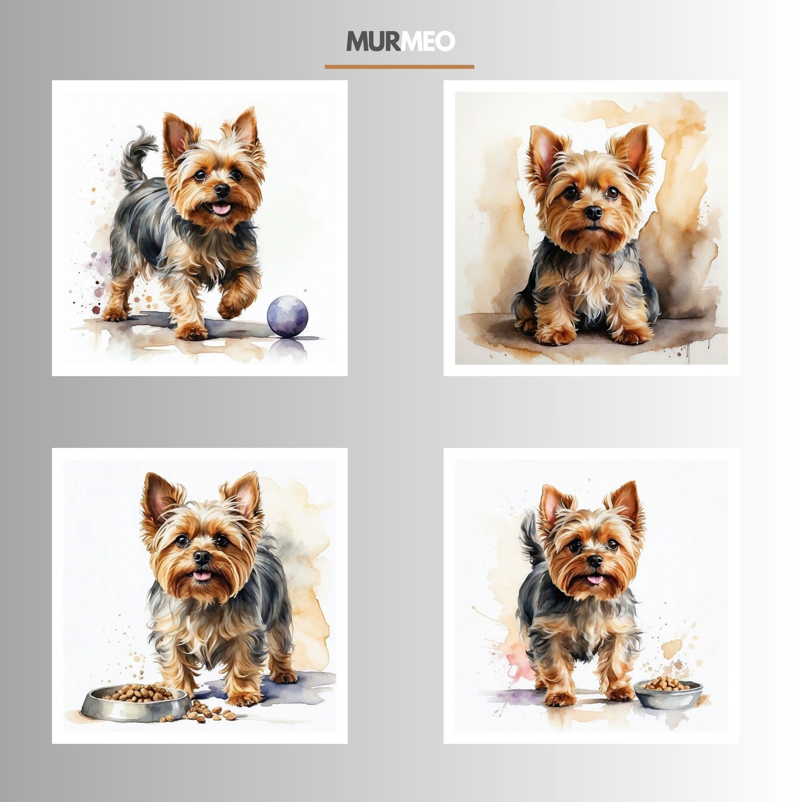 24 Yorkshire Terrier Clipart Set | Watercolor Yorkshire Terrier ...