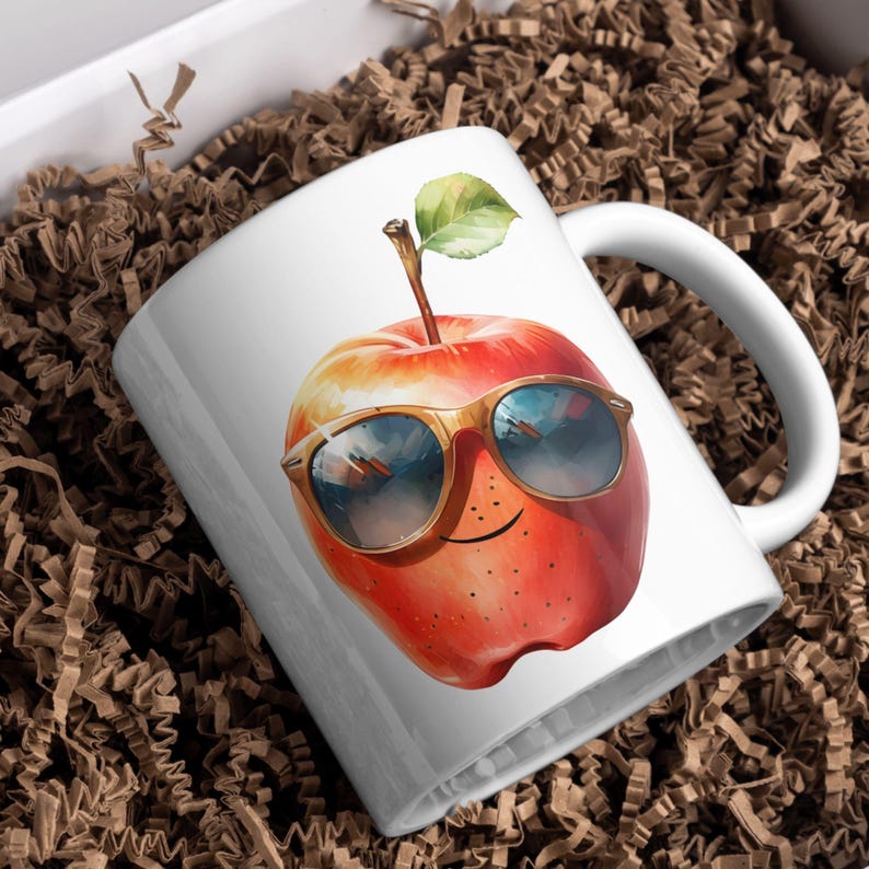 Apple Emotes Clipart Set, 15 Cute Apple PNG Images With Transparent ...