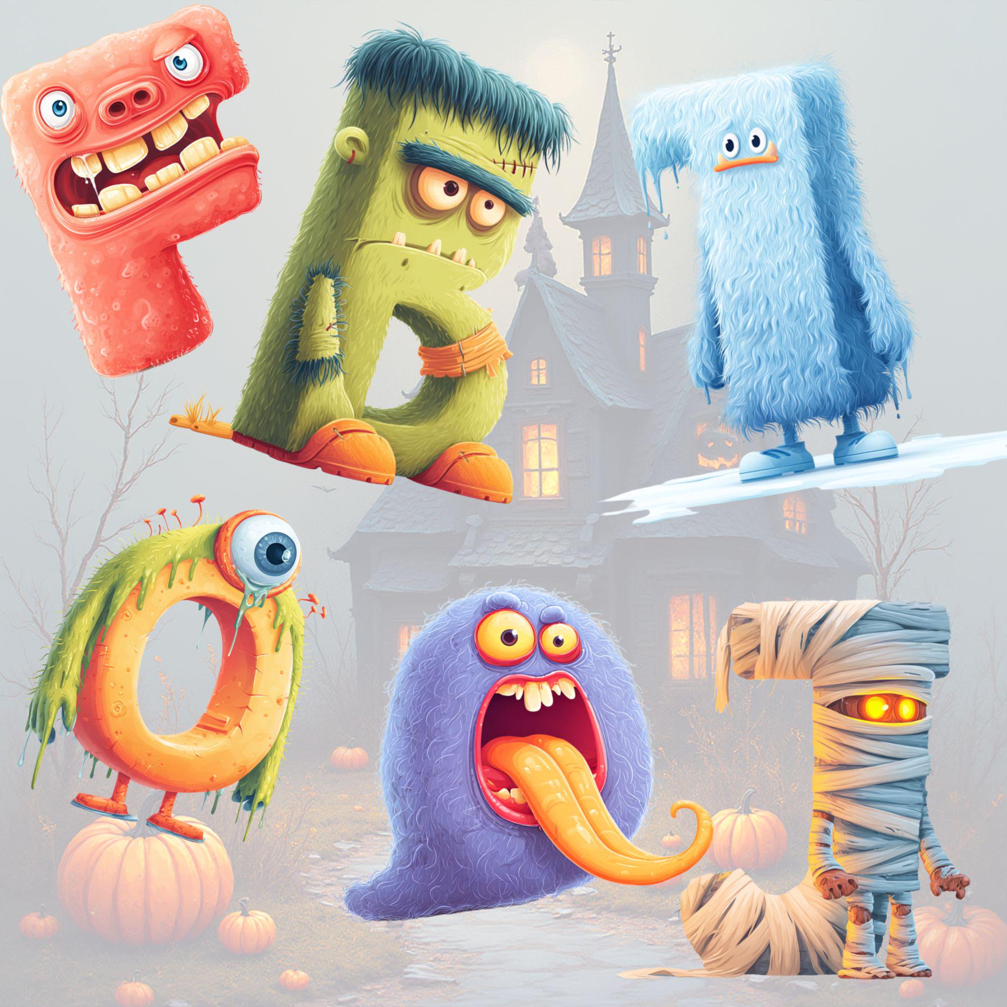 Monster Alphabet Clipart Set Letters PNG, Cute Cartoon Monster ABC ...
