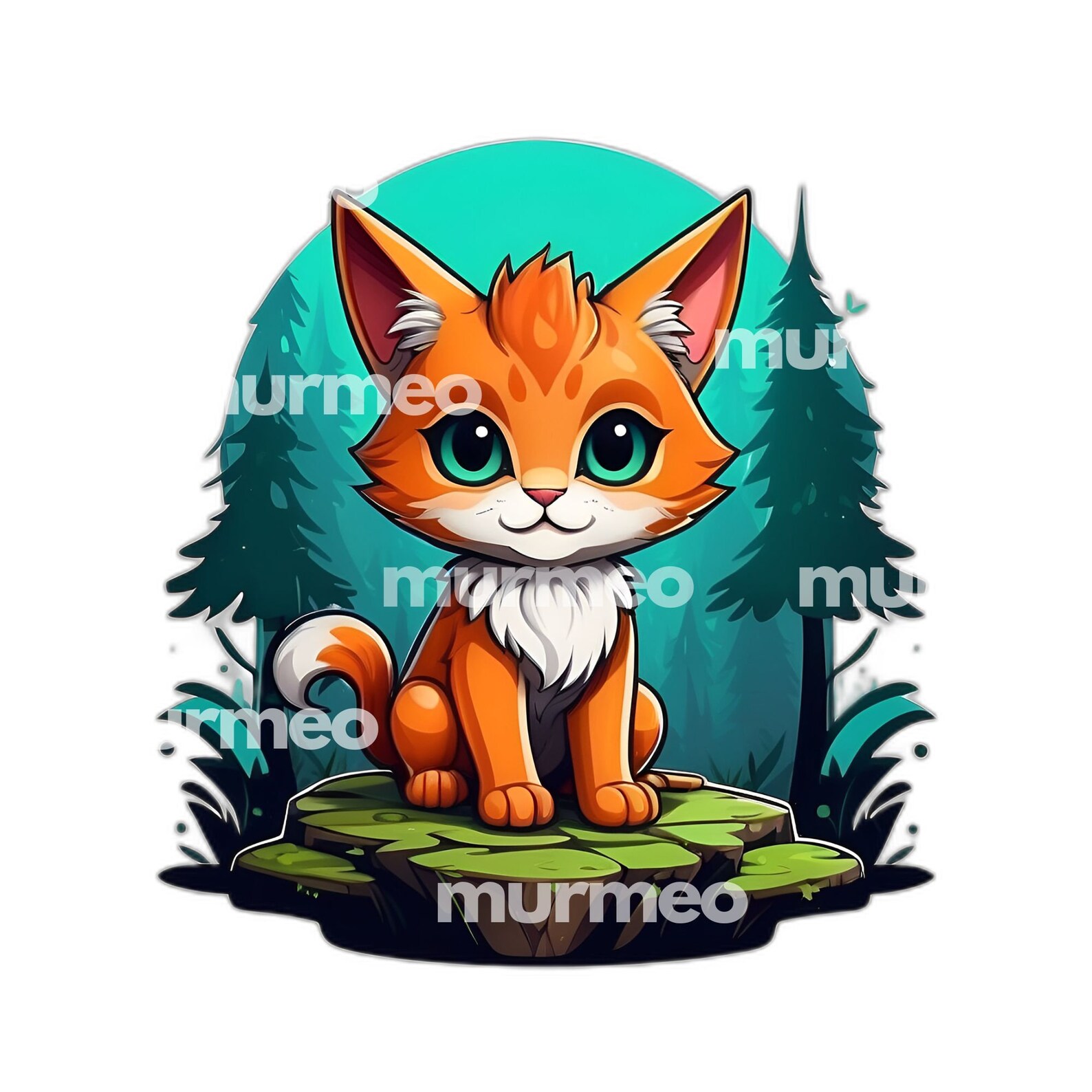Abyssinian Cat Monster Set of 12 High-quality PNG Images Transparent ...
