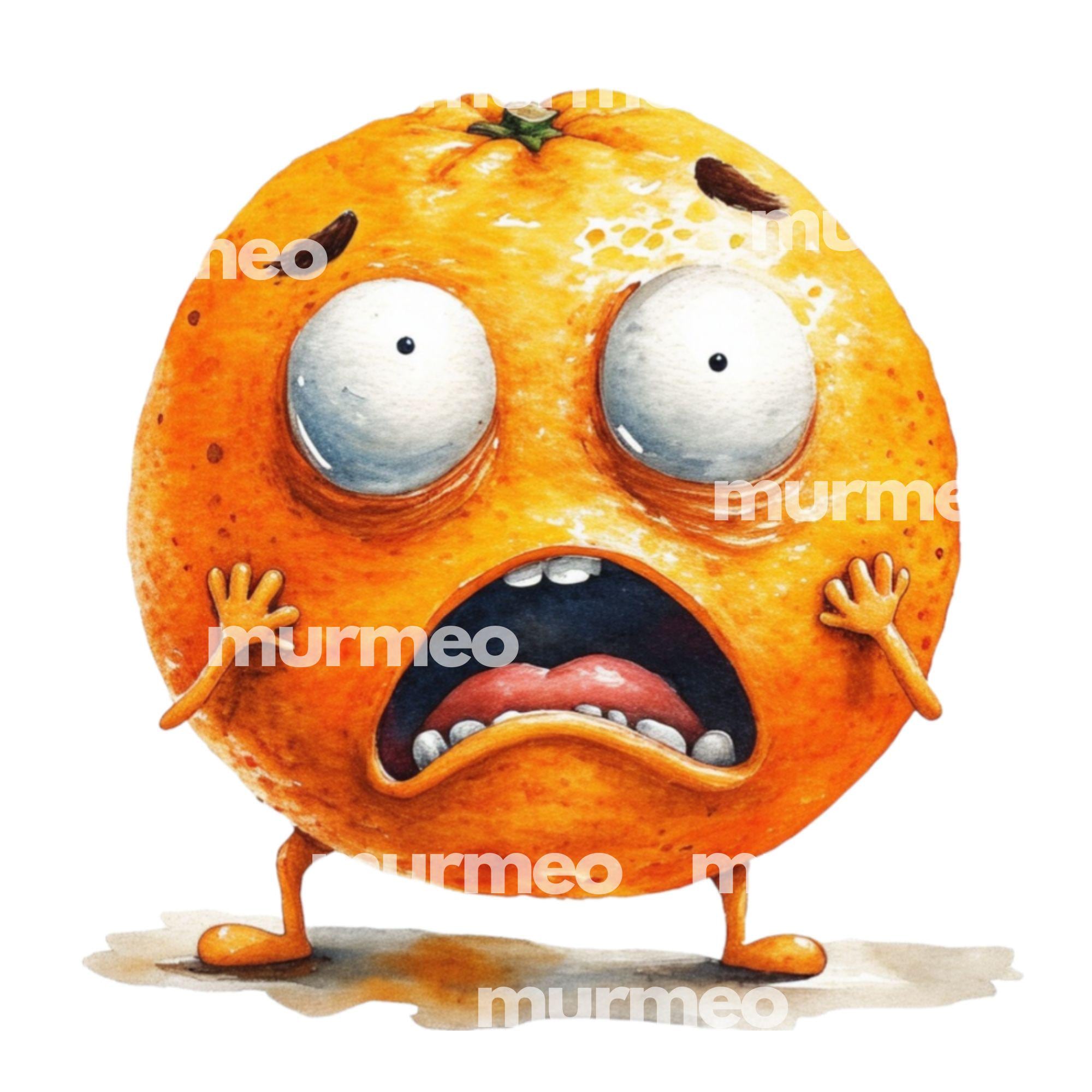 Orange Emotes Clipart Set, 16 PNG Images With Transparent Background ...
