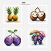 15 Fruits in Love PNG Clipart, Cute Fruit Couples for Valentine's Day ...