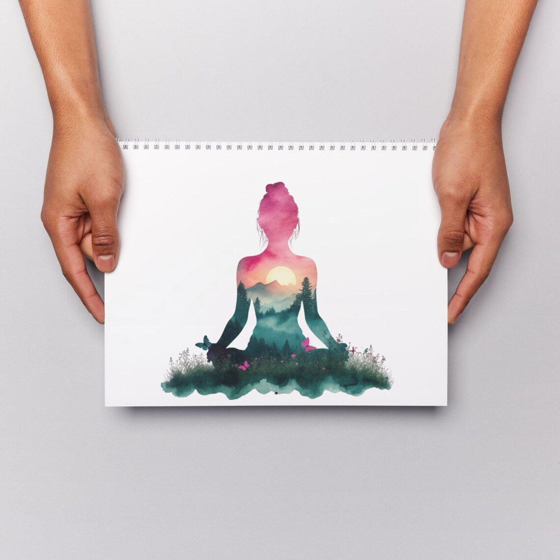 Yoga Meditation Clipart PNG Bundle, Watercolor Yoga Poses Digital Art ...