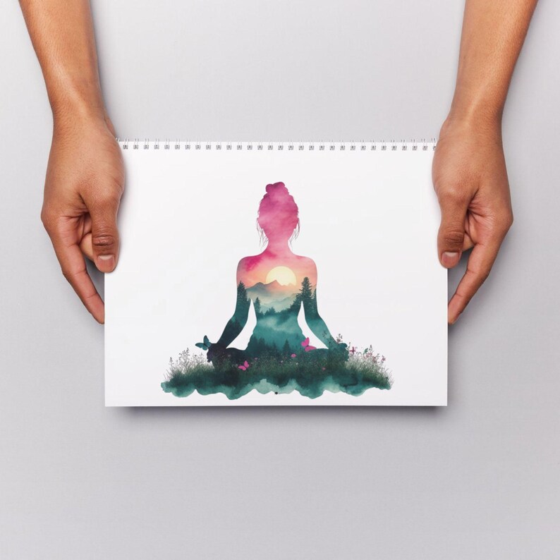 Yoga Meditation Clipart PNG Bundle, Watercolor Yoga Poses Digital Art ...