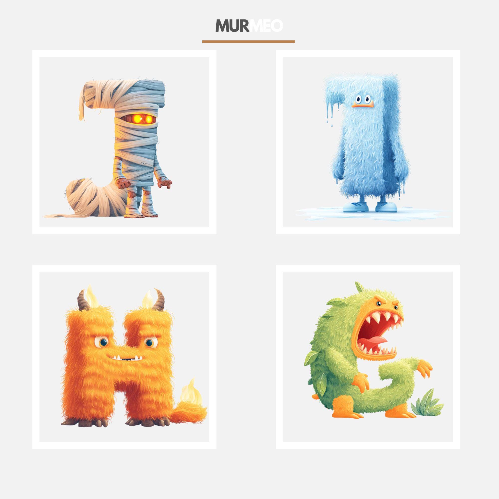 Monster Alphabet Clipart Set Letters PNG, Cute Cartoon Monster ABC ...