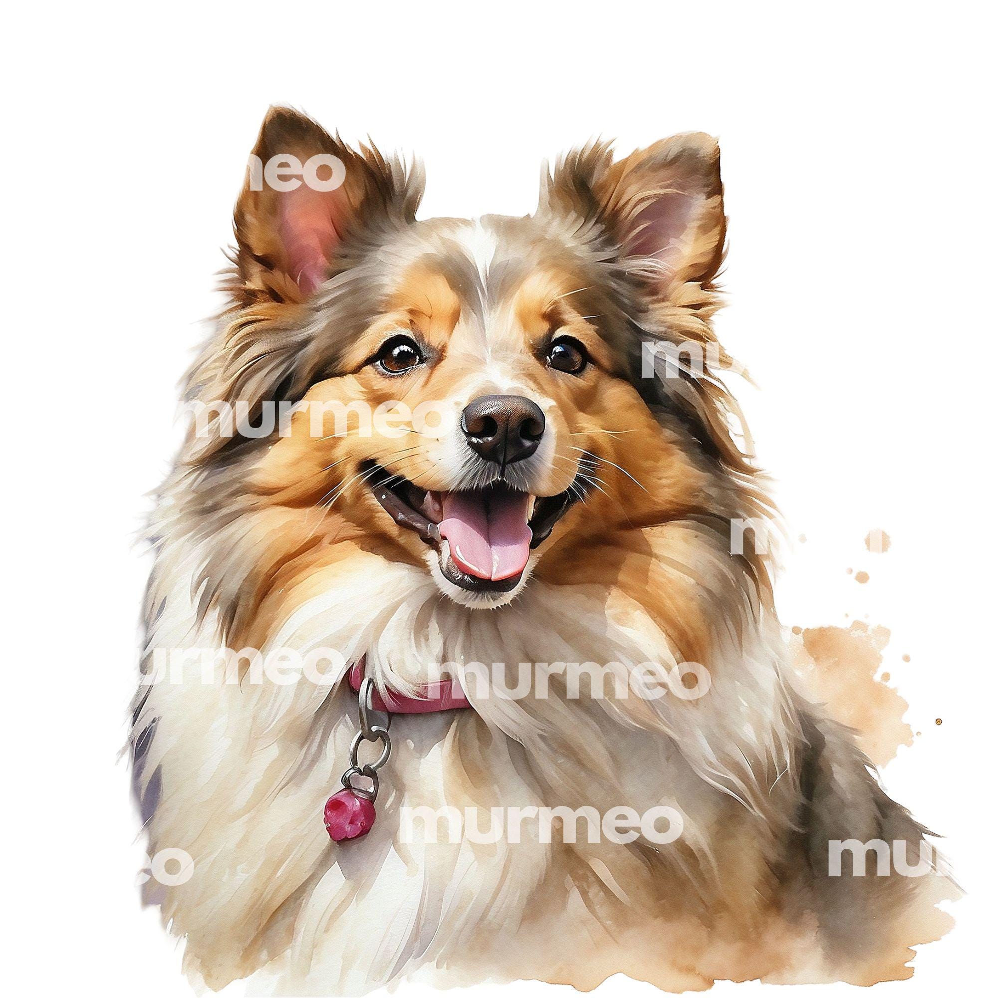 Whimsical Sheltie Dog Art, Set of 20 PNG Transparent Images, Dog Breeds ...