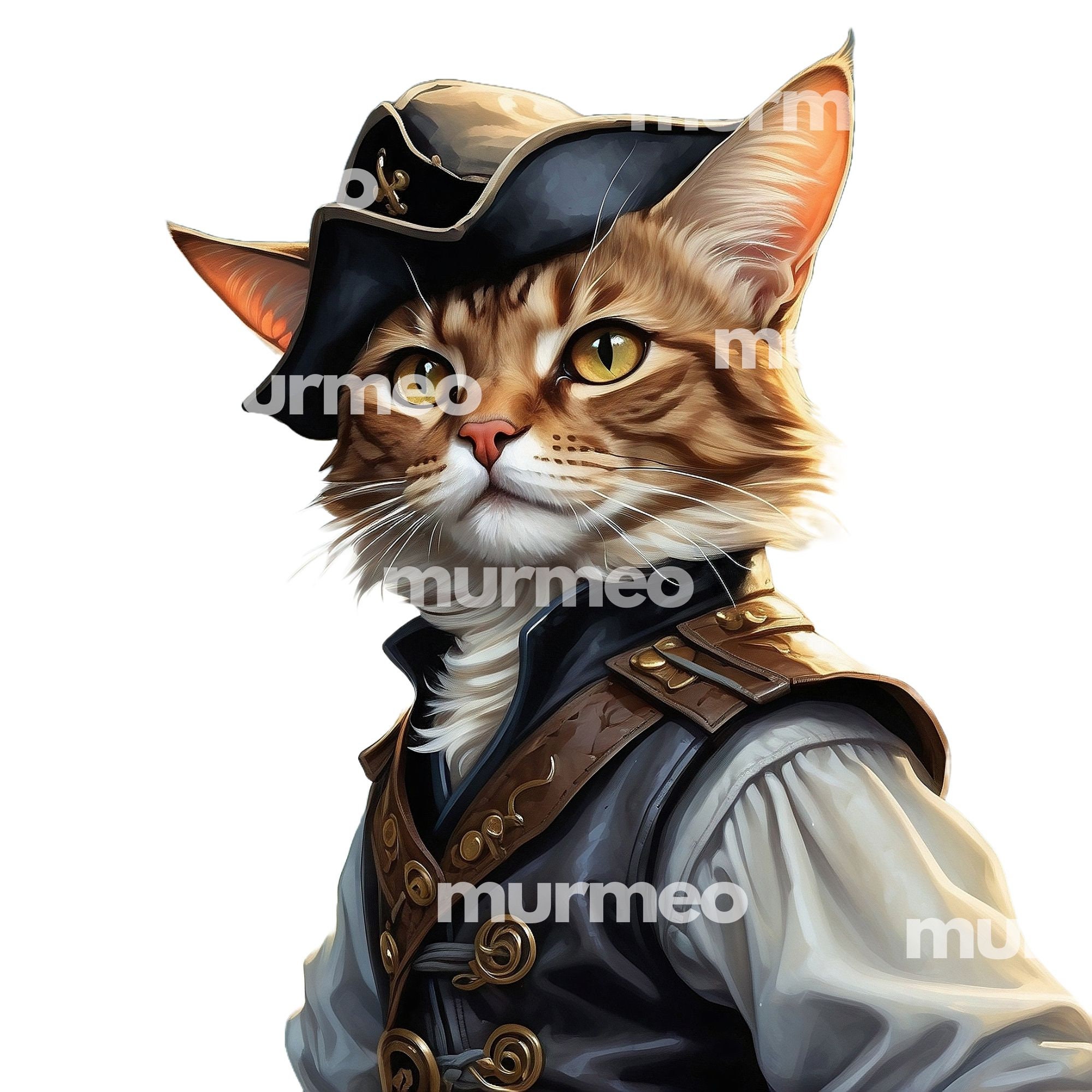 Pirate Cats Clipart, 8 Transparent PNG Set, Fun Feline Graphics, Set ...