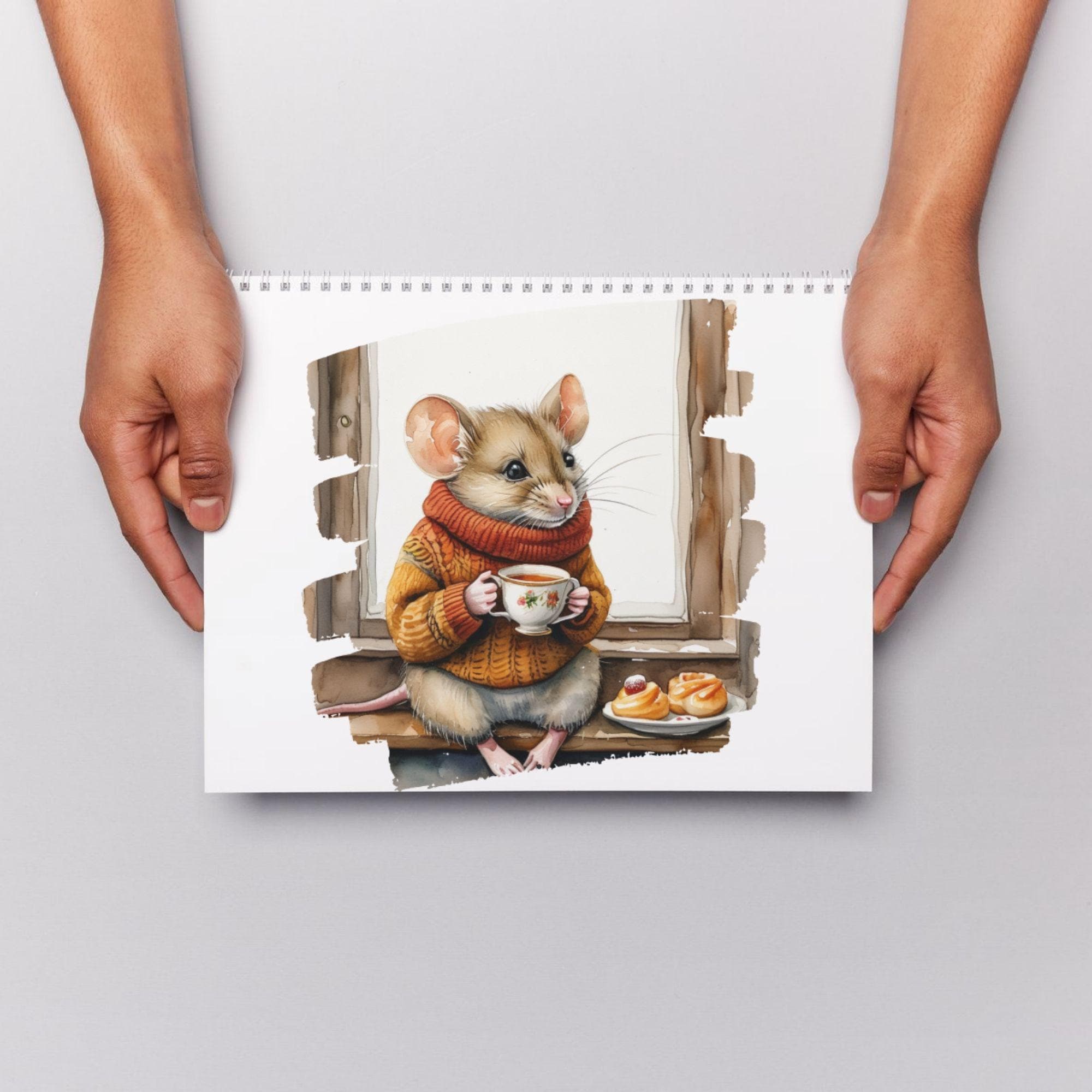 Cute Mouse With Coffee PNG Clipart, Cozy Mouse Tea Time Digital ...