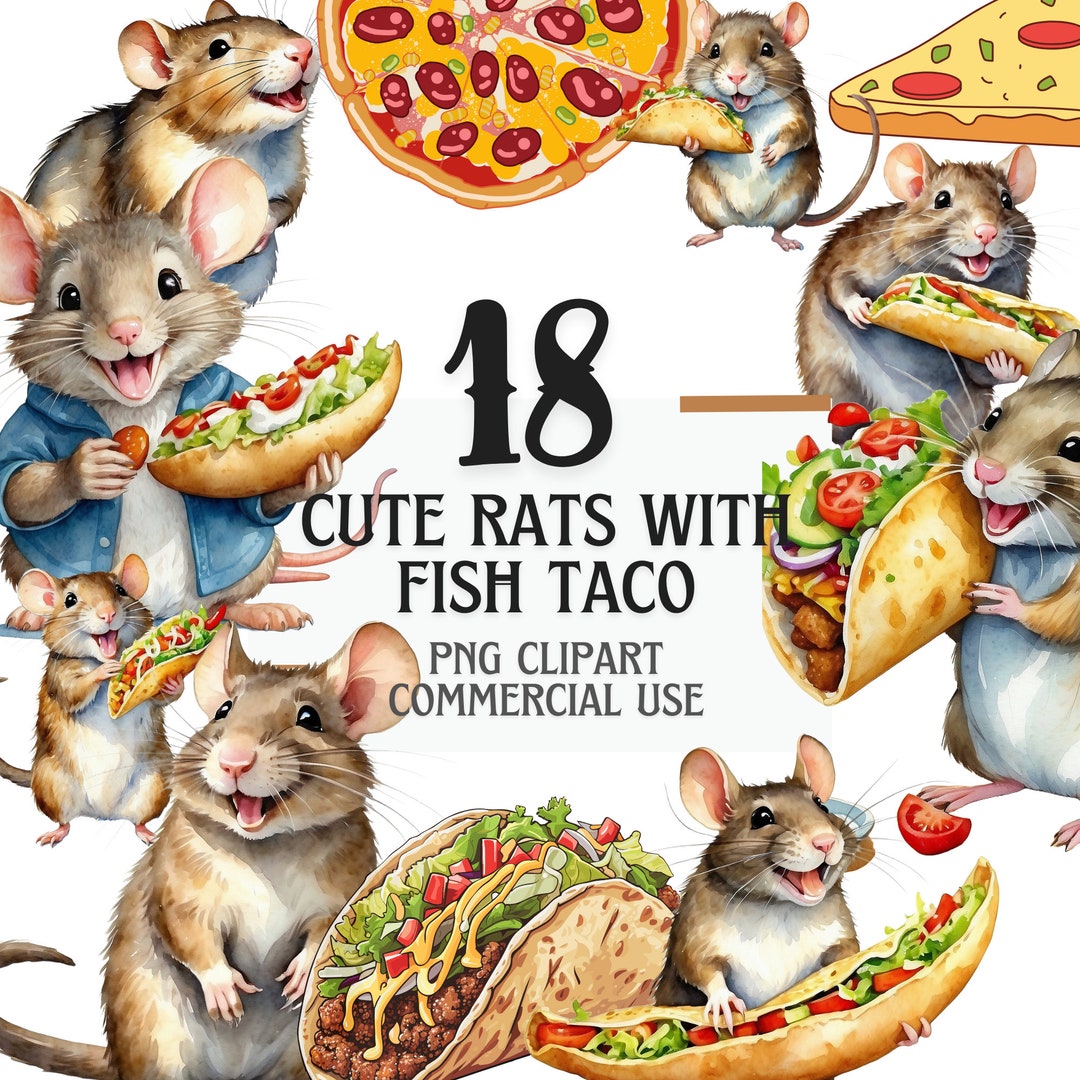 Rat With Fish Taco Clipart, 18 Magical PNG Images, Full Commercial Use ...