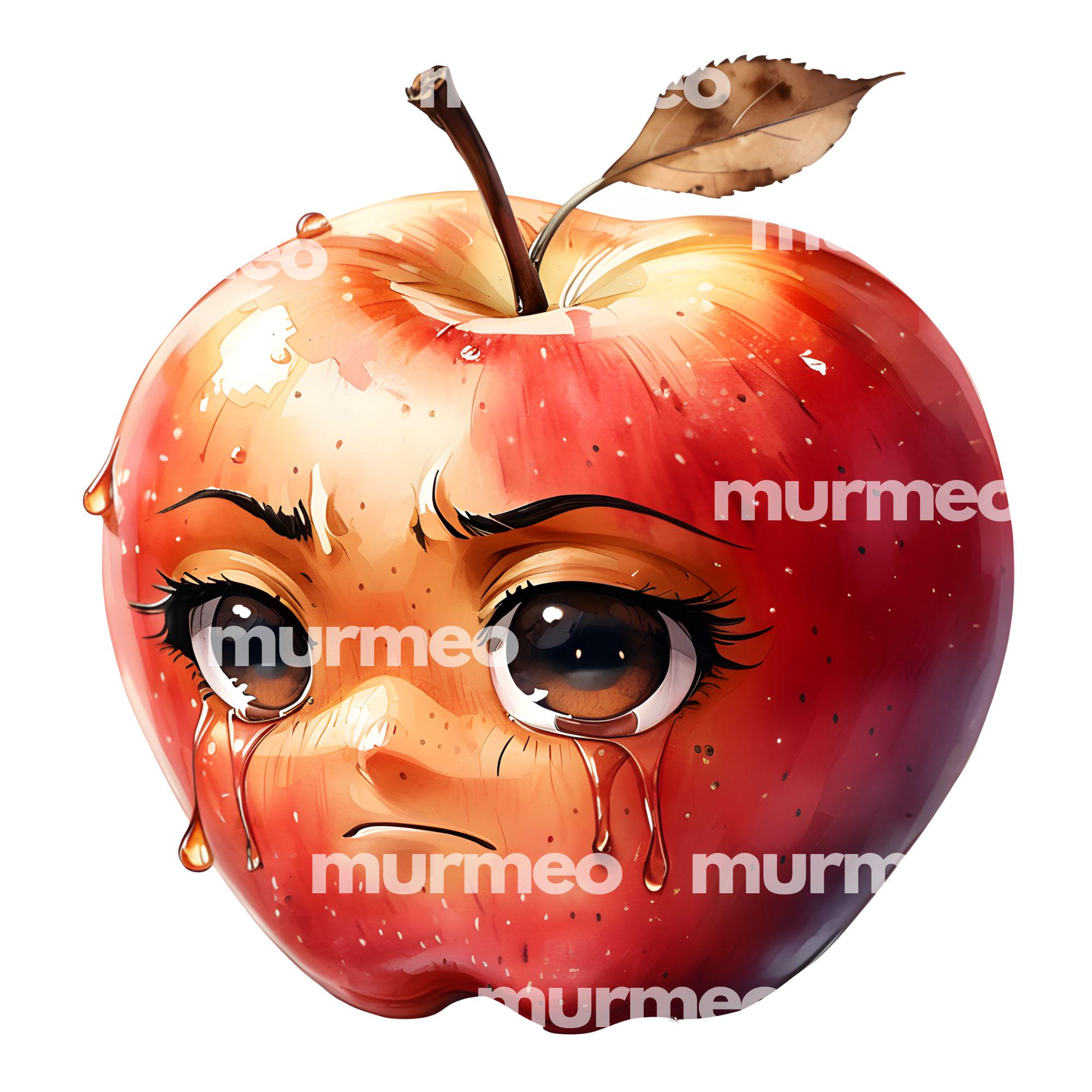 Apple Emotes Clipart Set, 15 Cute Apple PNG Images With Transparent ...