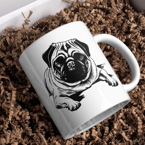 Adorable Pug Dog SVG Vector Clipart, Perfect for Cricut, Silhouette ...