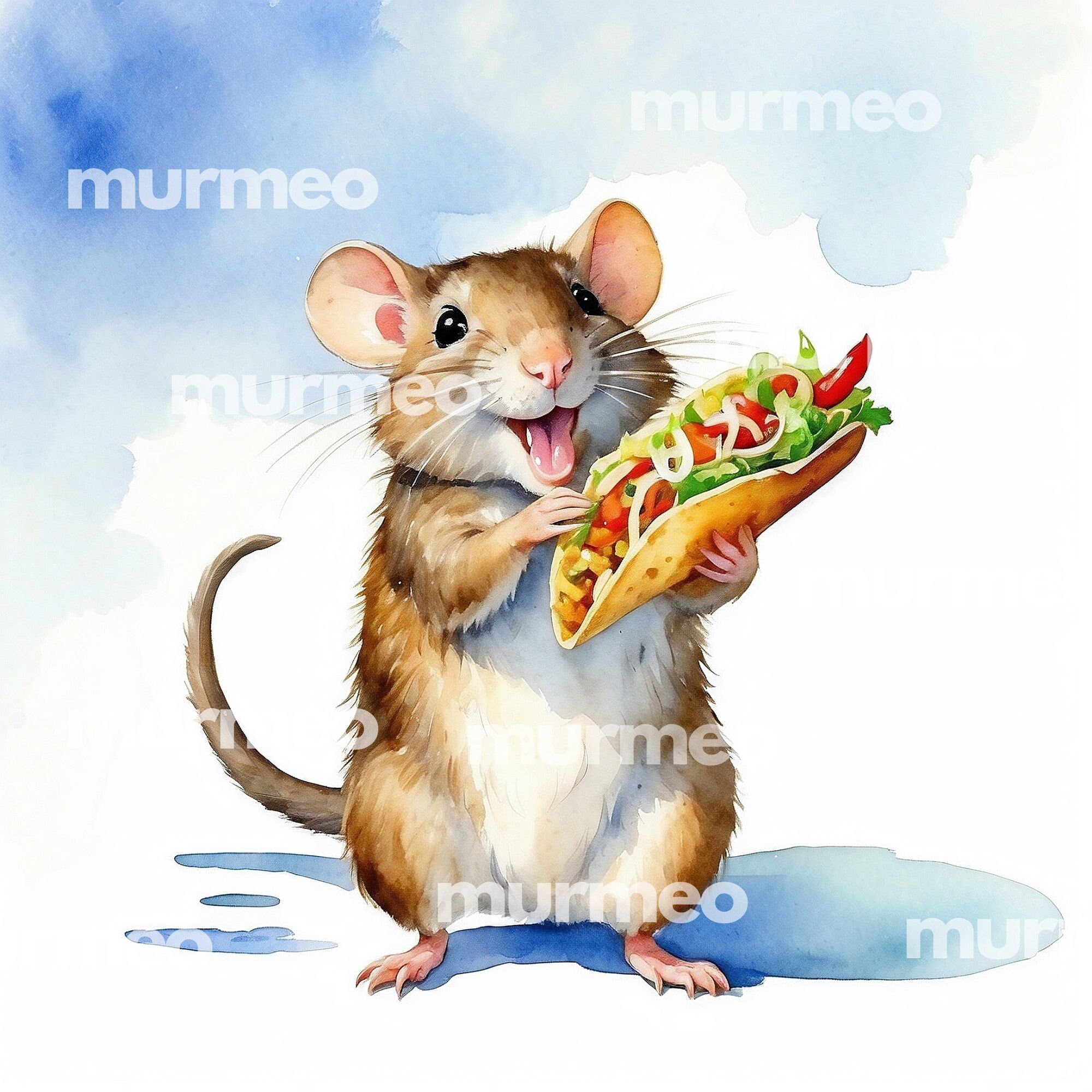 Rat Eating Food Clipart, Adorable Rat Clip Art Crafting, Scrapbooking ...