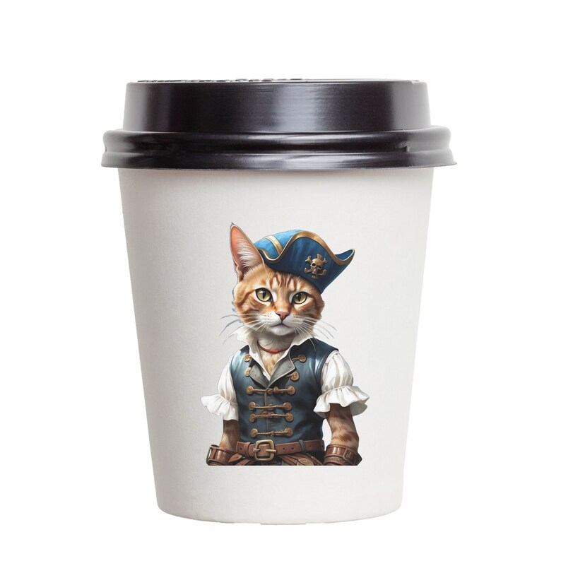 Pirate Cats Clipart, 8 Transparent PNG Set, Fun Feline Graphics, Set ...