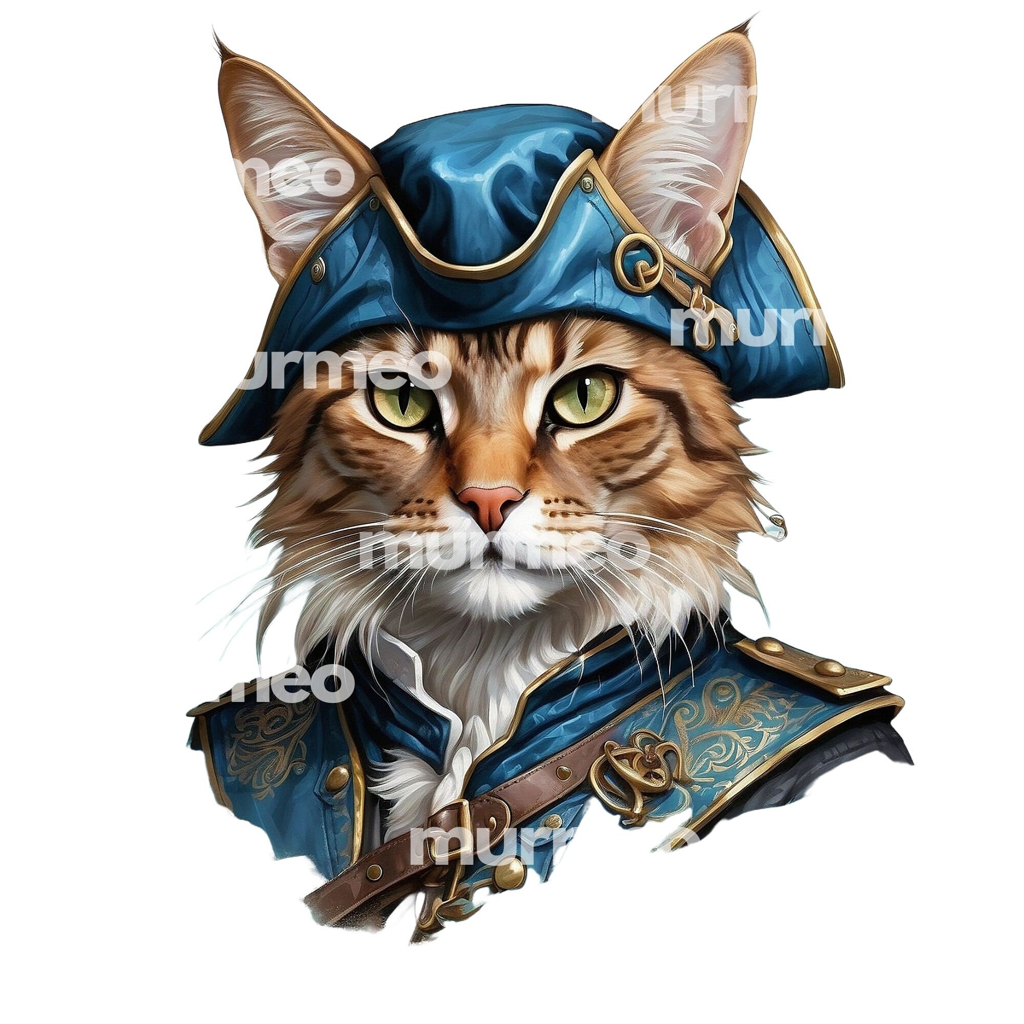 Pirate Cats Clipart, 8 Transparent PNG Set, Fun Feline Graphics, Set ...