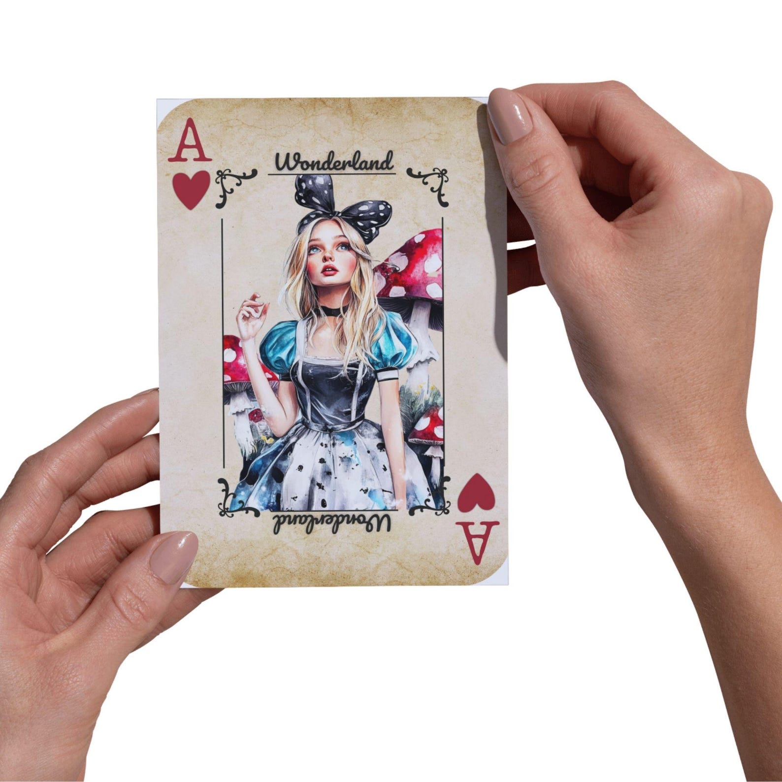 Alice in Wonderland Printable Cards Set, Digital Clipart With White ...