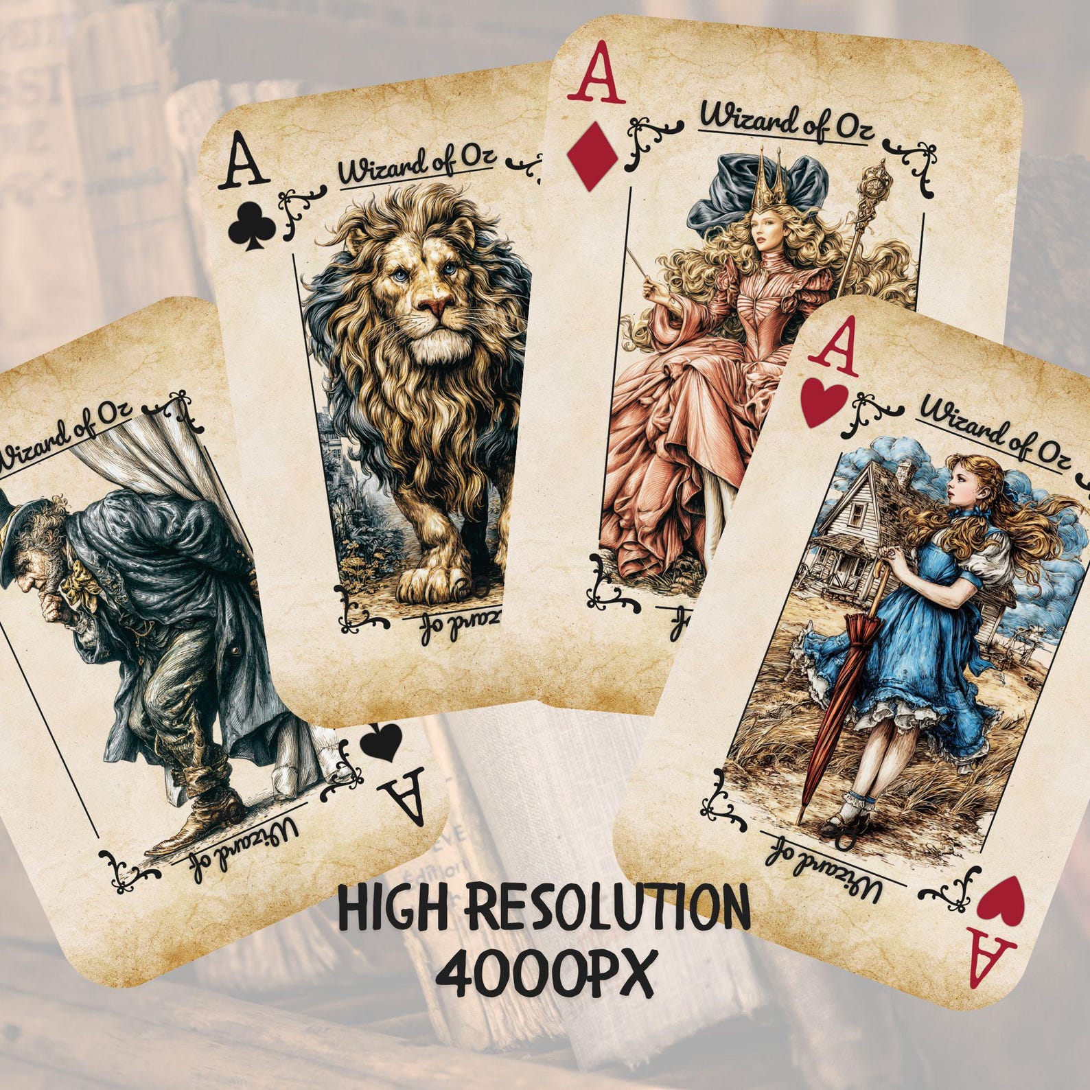 Cute Wizard of Oz Printable Vintage Cards, Dorothy Gale, Cowardly Lion ...