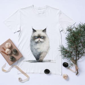 Frazzled Cat, Grumpy Cat Art Print, Funny Cat Illustration Bundle ...