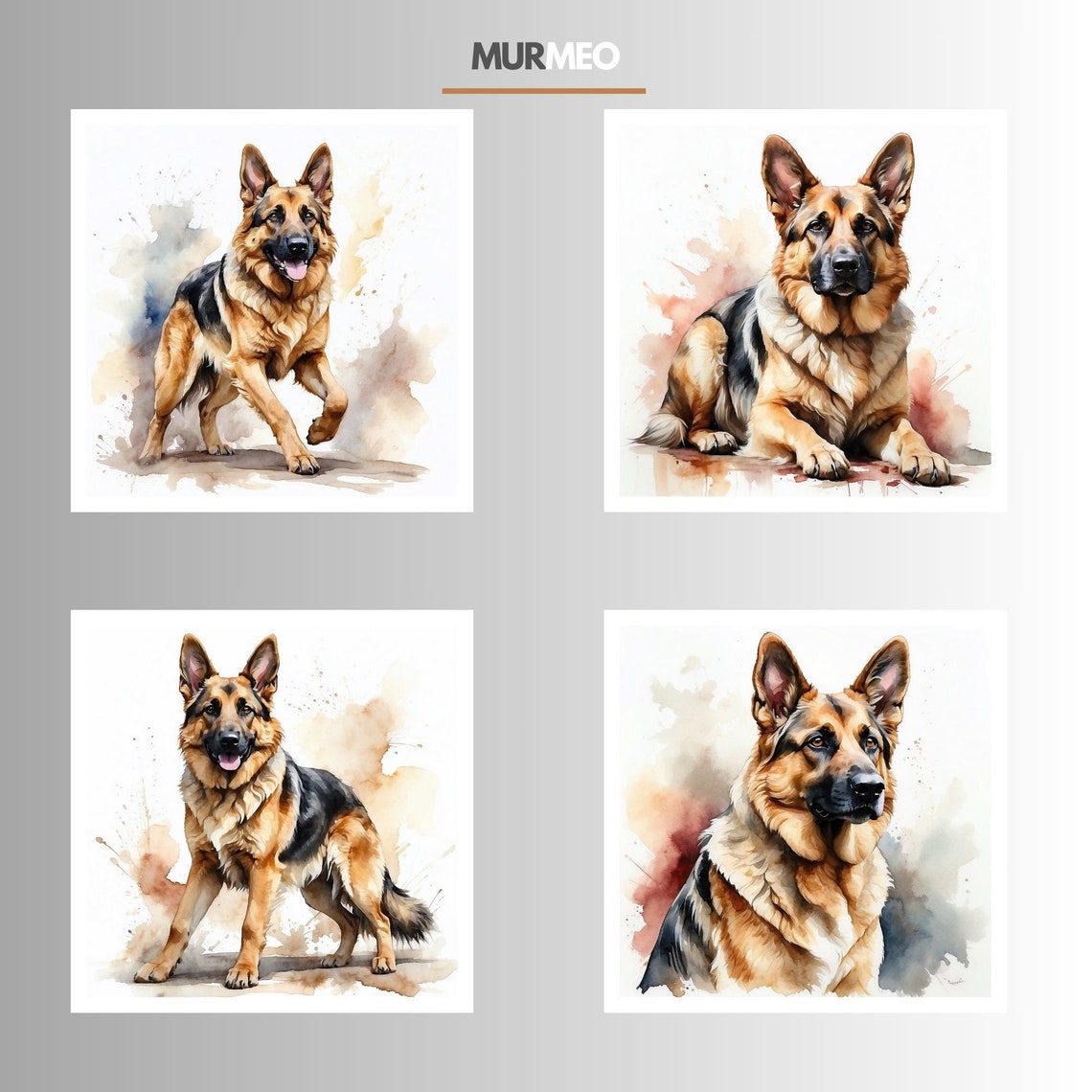 25 German Shepherd Clipart Set Watercolor Alsatian Digital Download ...
