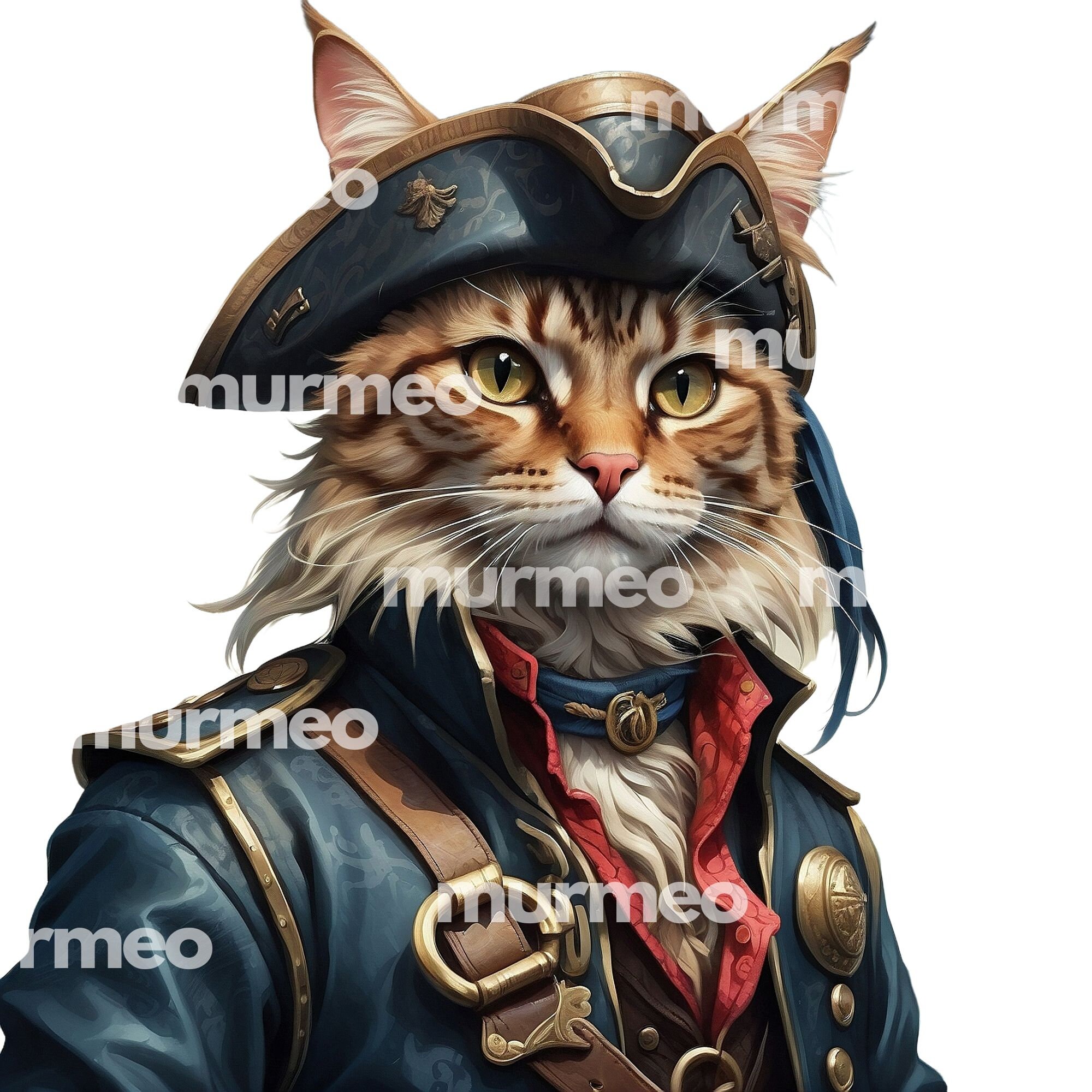 Pirate Cats Clipart, 8 Transparent PNG Set, Fun Feline Graphics, Set ...