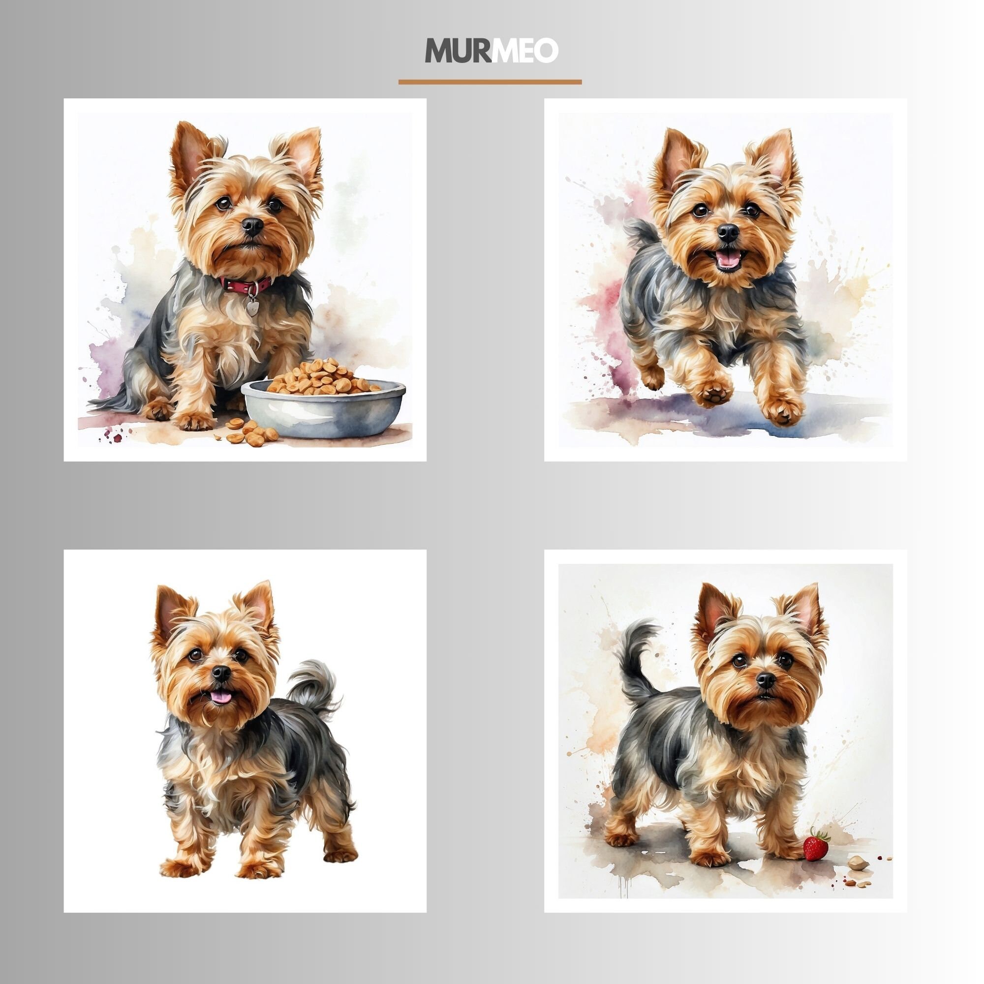 24 Yorkshire Terrier Clipart Set | Watercolor Yorkshire Terrier ...