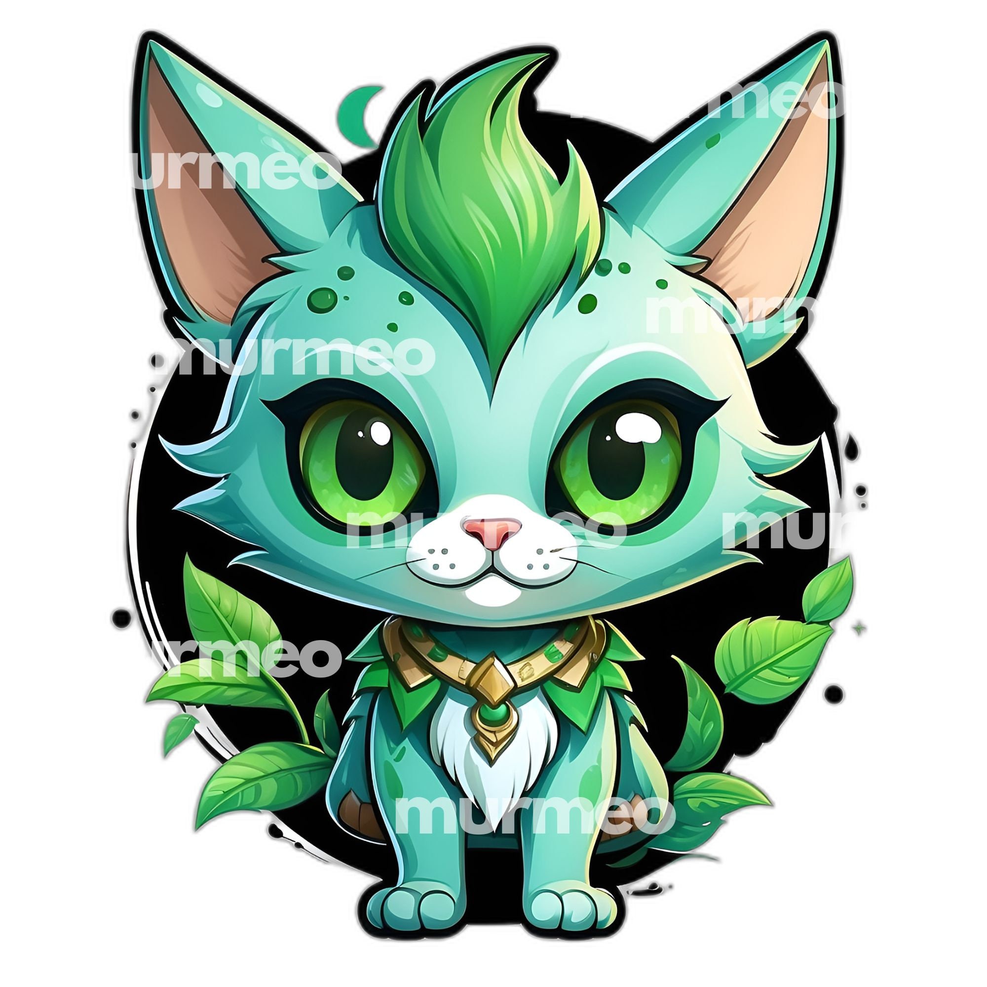 Abyssinian Cat Monster Set of 12 High-quality PNG Images Transparent ...