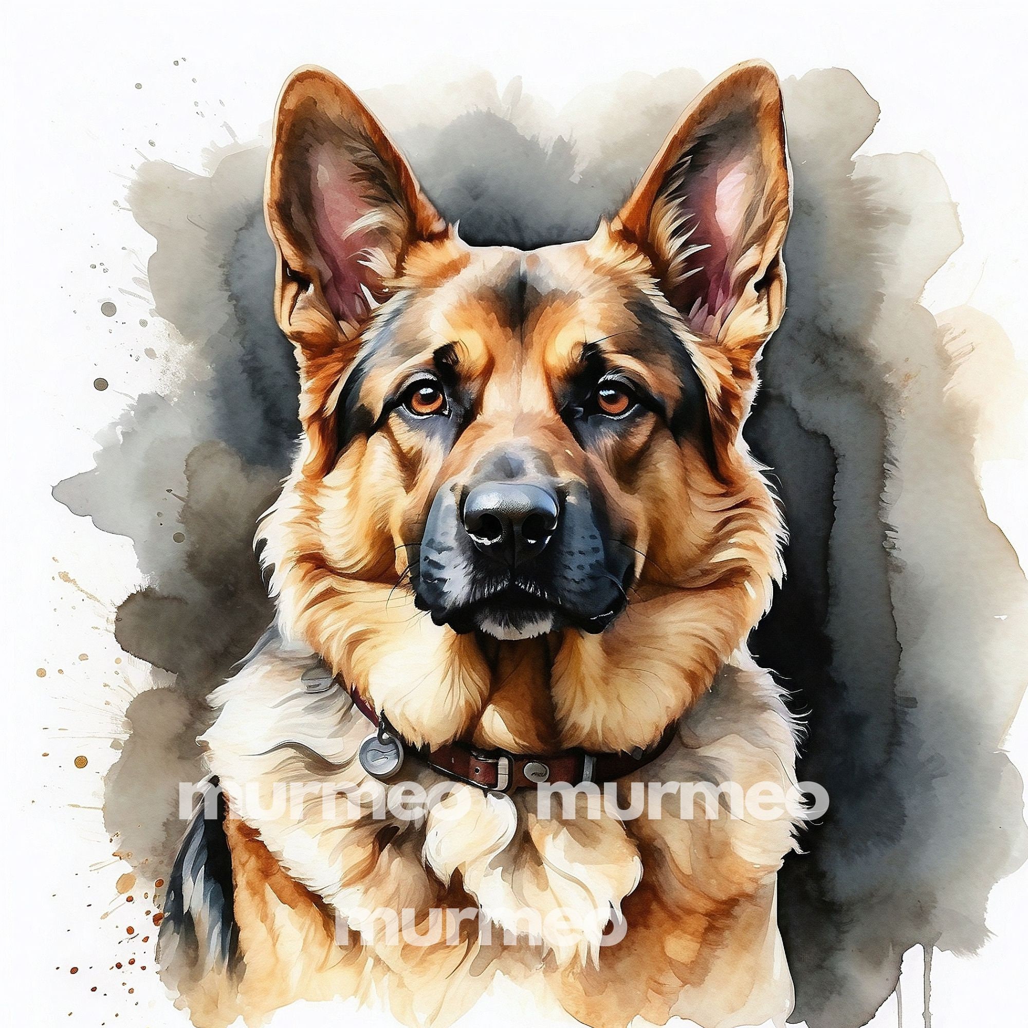 25 German Shepherd Clipart Set, Watercolor Alsatian Dog, Canine ...