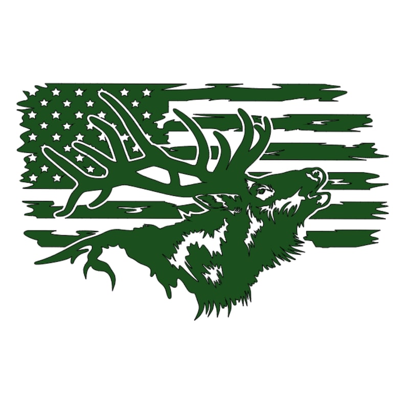 Elk Deer American Flag Vinyl Decal: Wildlife Decor - Etsy