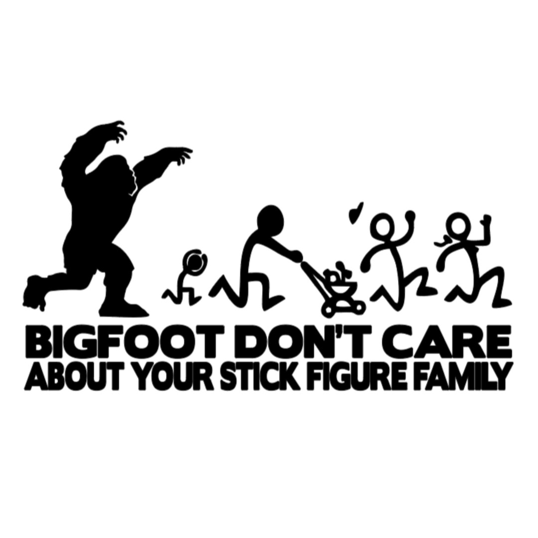 Bigfoot Vs Stick Figure Family Decal: Oracal 651 Vinyl - Etsy