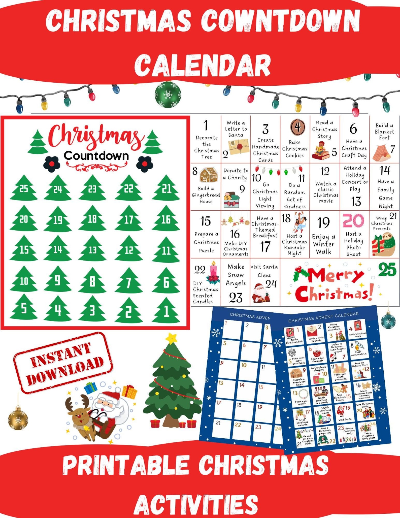 Christmas Countdown Advent Calendar & Activity Bundle – Countdown Fun ...