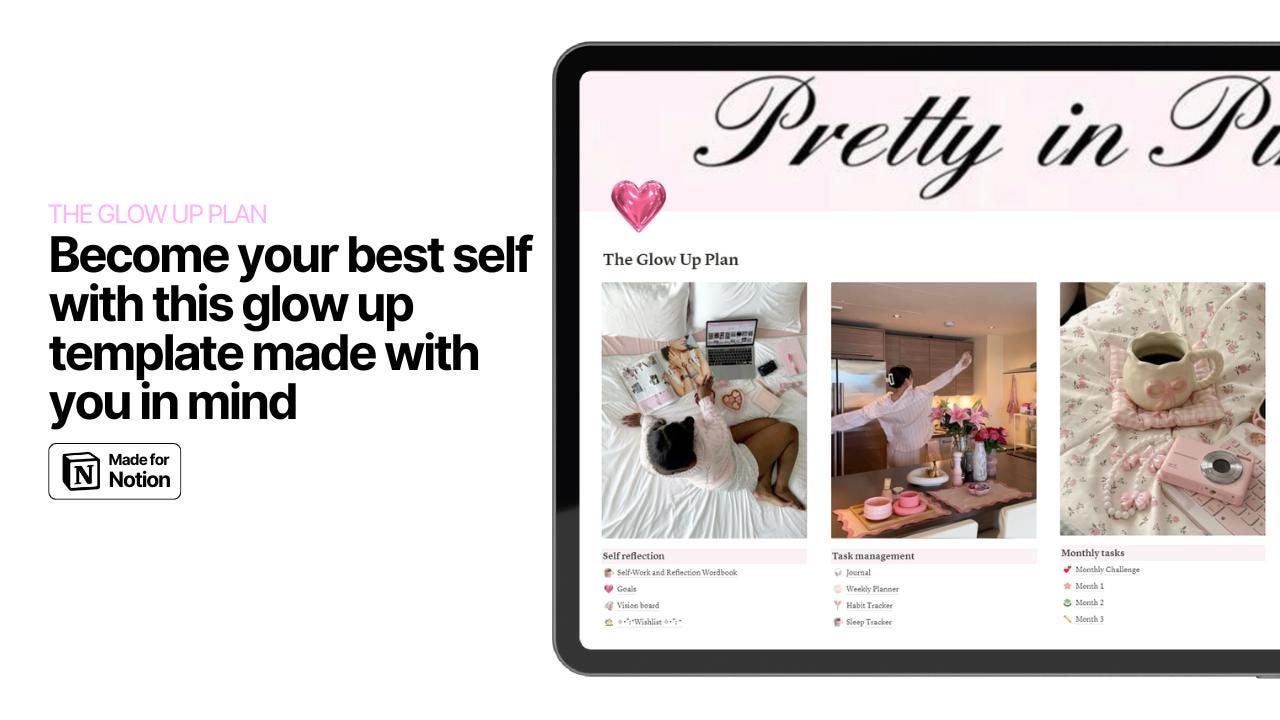Ultimate Glow up Notion Template | All-in-one Planner | That Girl ...