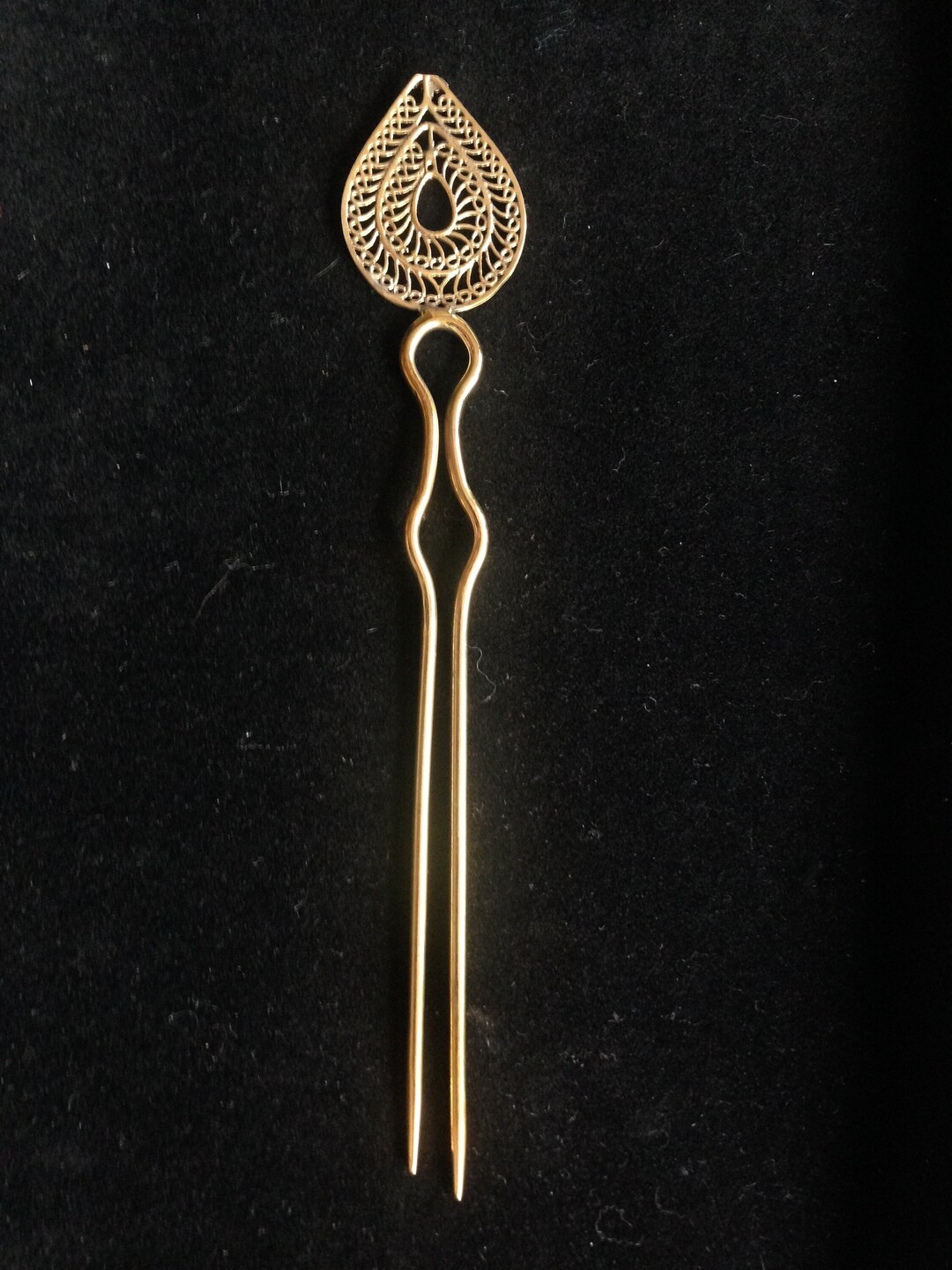Art Deco Brass Hair Pin // Art Deco Ornate Hair Pin // Brass Hair ...