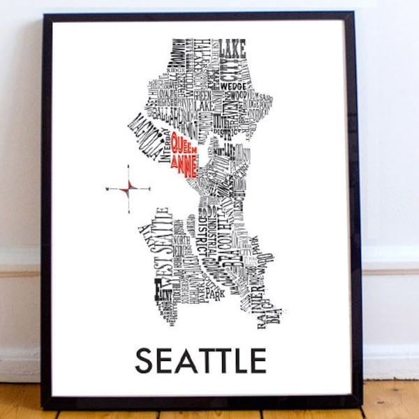 Seattle Poster - Etsy