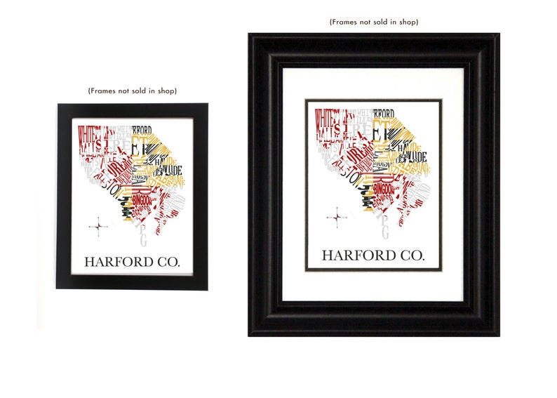 Harford County Neighborhood Map With Maryland Flag - Etsy