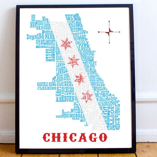 Bucktown Chicago Street Map Screen Print Bucktown Home | Etsy
