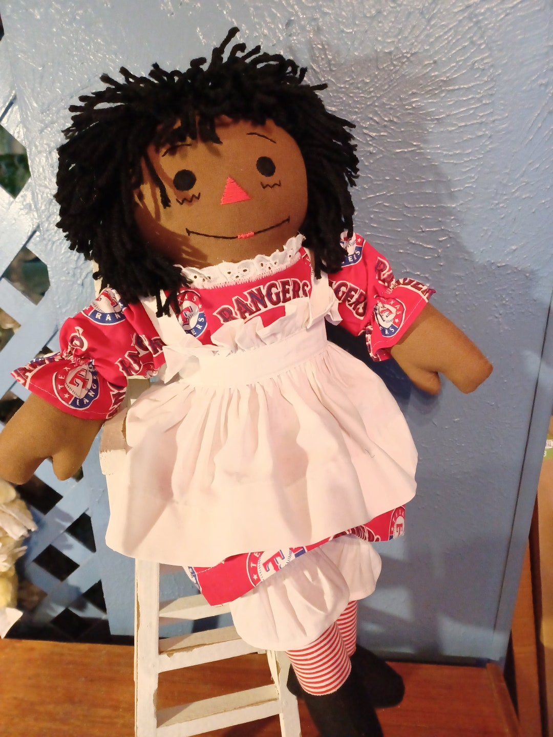 20 Ebony TEXAS Rangers Raggedy Ann Handmade Doll, Mbl,ethnic Doll ...
