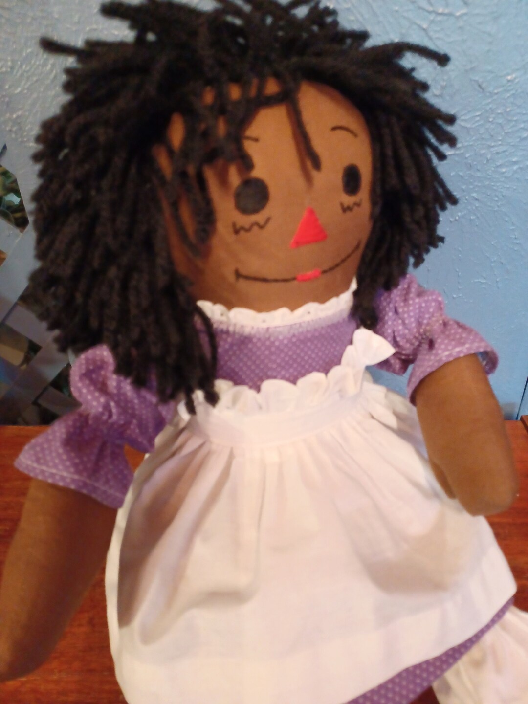 Ebony 20 Raggedy Ann Handmade Doll, Biracial Doll, Ethnic Doll, Soft ...