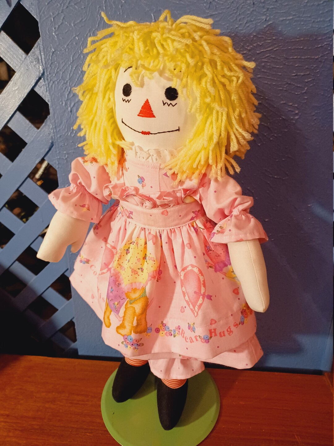 Classic Ivory 20" Raggedy Ann Handmade Doll With Yellow Hair, Rag Doll ...