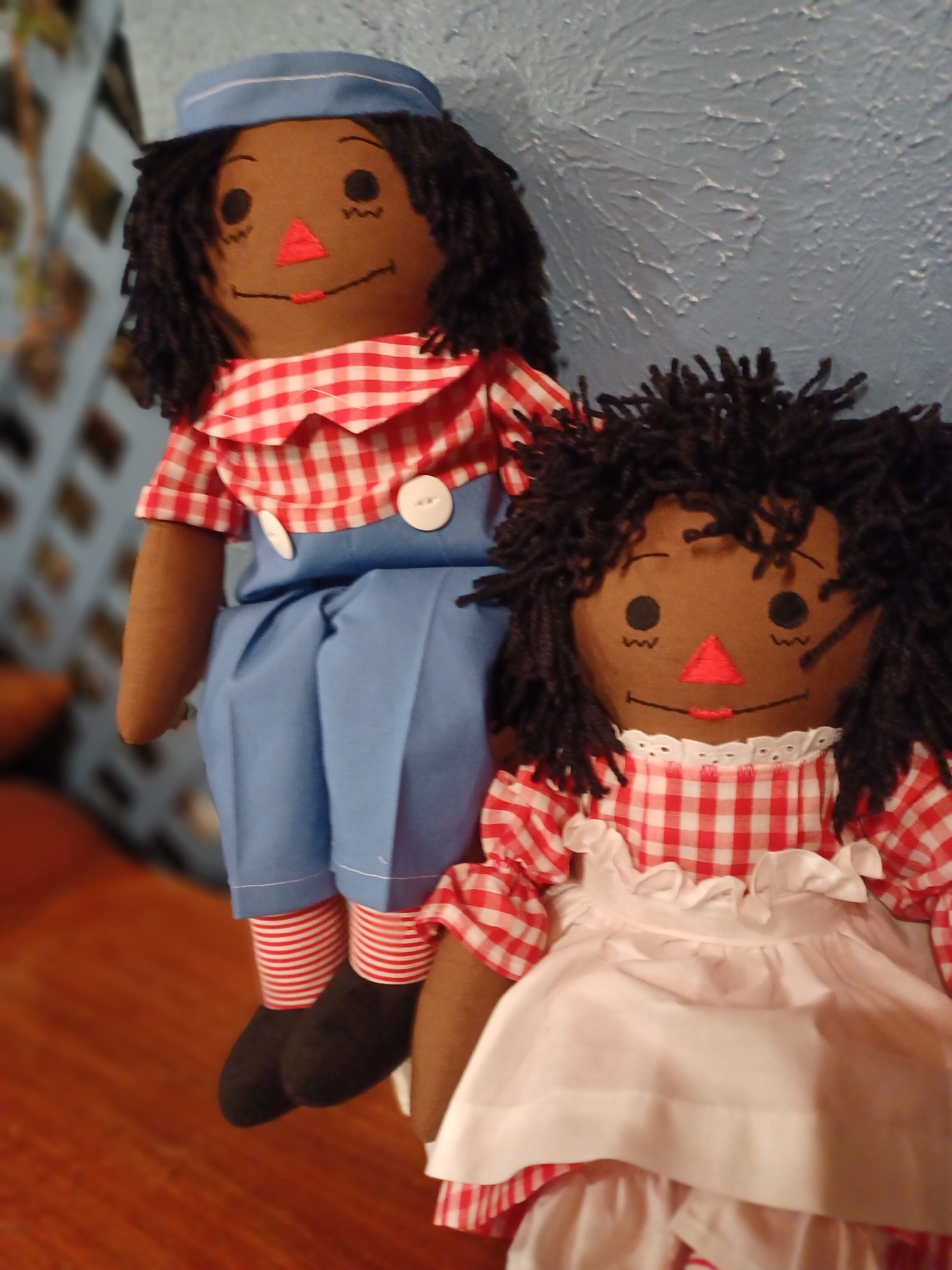 Ebony 20 Raggedy Ann and Andy Handmade Dolls ethnic Doll black Doll african Doll vantage Doll With Hand Embroidered Face and Black Hair Etsy Australia