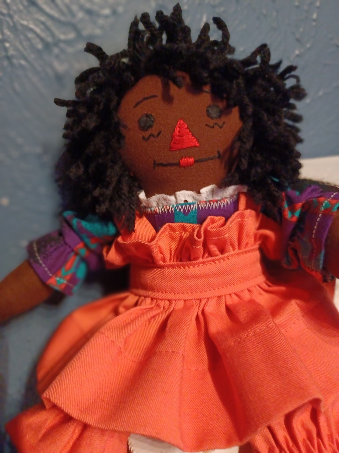 Ebony 10 Raggedy Ann Handmade Doll-ethnic Doll-baby Gift-african ...