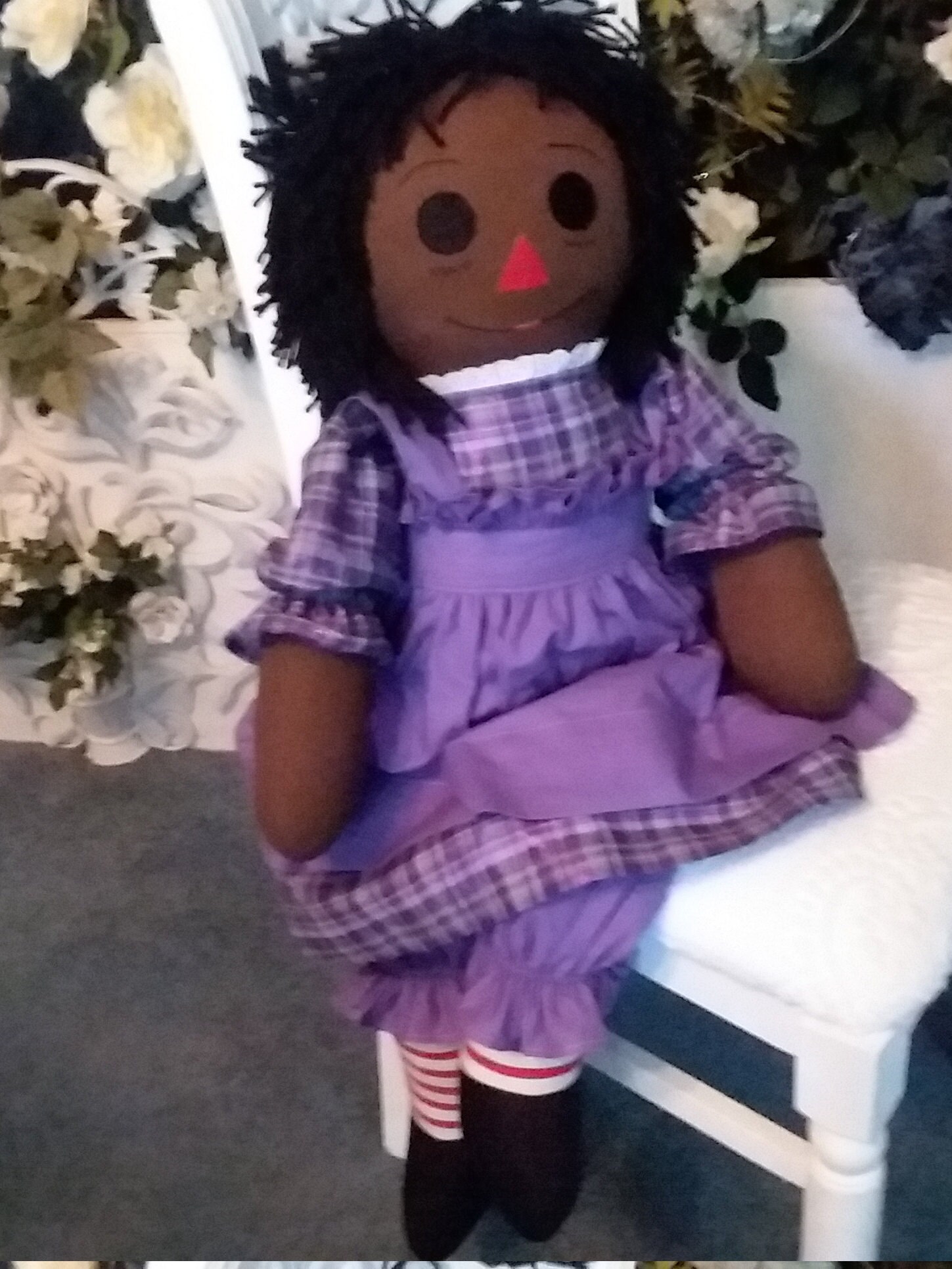 Ebony 36" Raggedy Ann Handmade Doll-ethnic Doll-biracial Doll-soft Doll ...