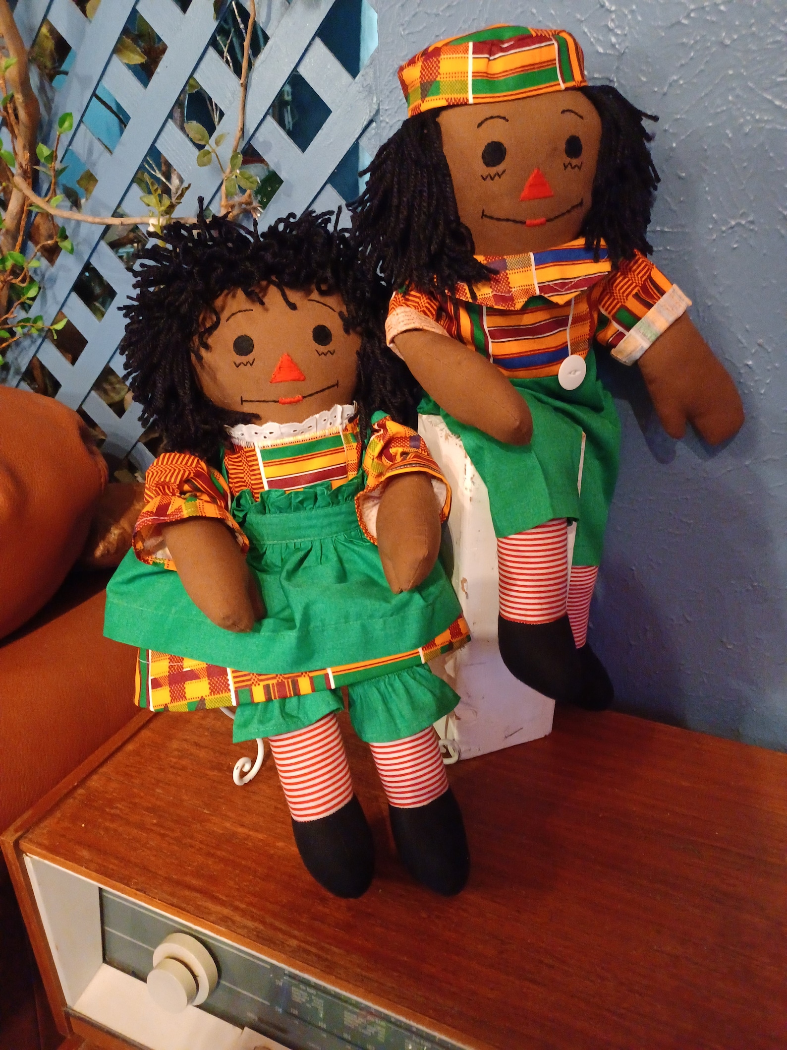 Ebony 20" Raggedy Ann and Andy Handmade Dolls, Ethnic Dolls, Biracial ...