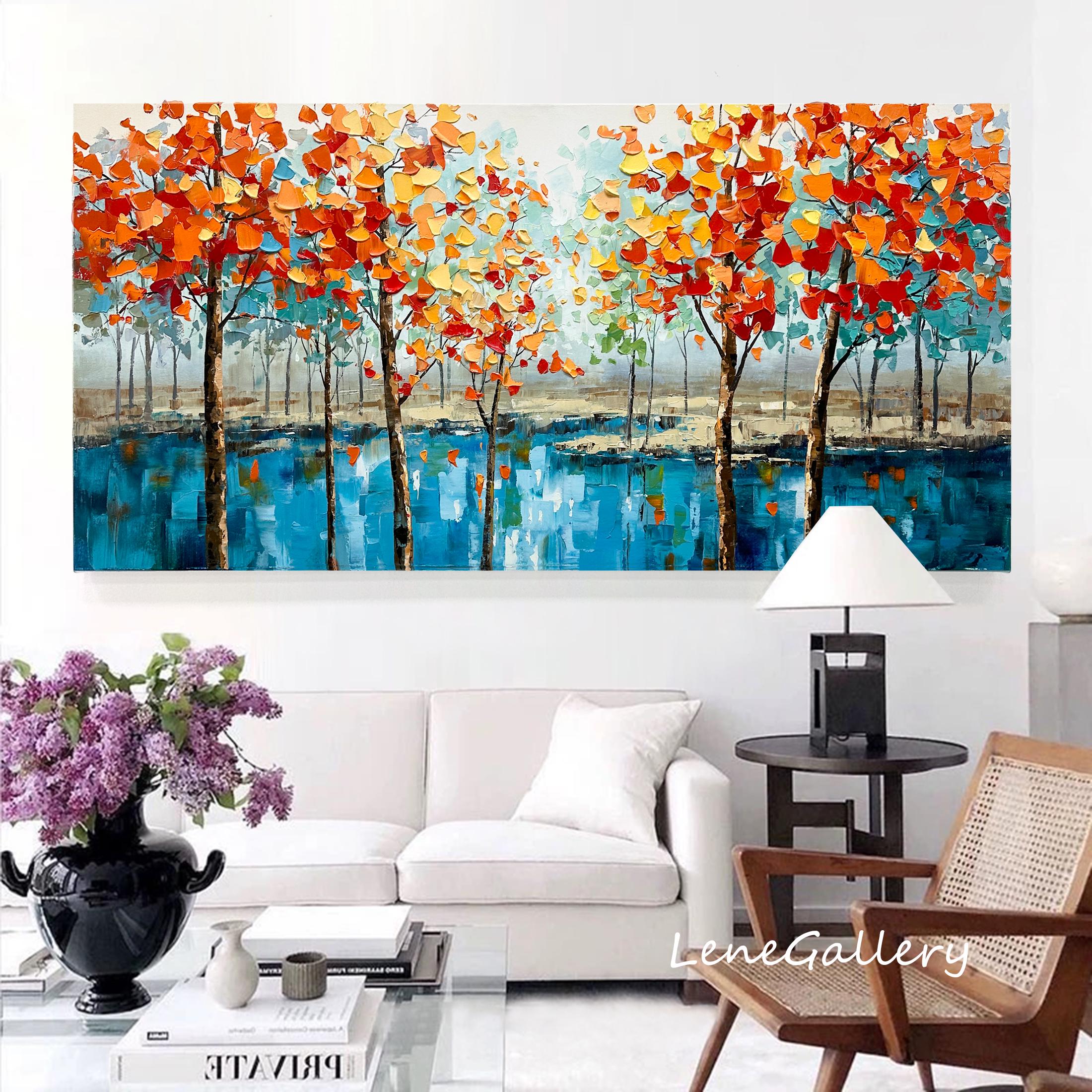 3D Style Textured Wall Art,modern Abstract 3D Trees Thick Texture Hand ...