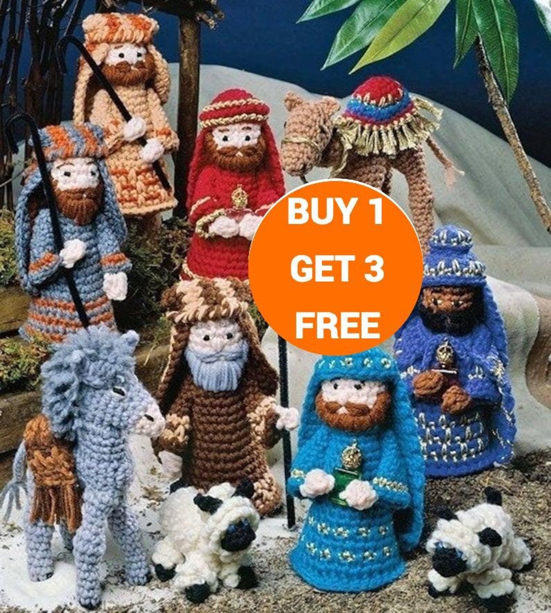 Christmas Nativity Scene Crochet Pattern in PDF Creche, Camel, Donkey ...